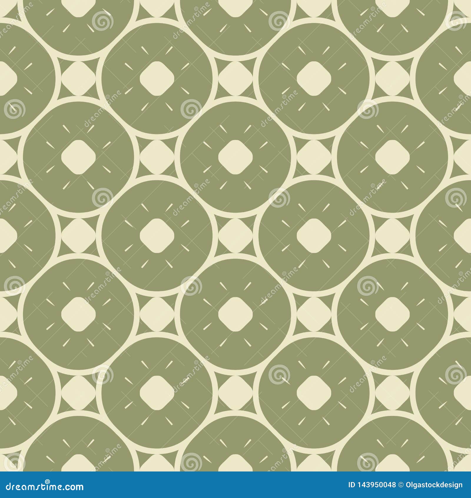 Vector Green Geometric Seamless Pattern with Circles, Rounded Grid ...