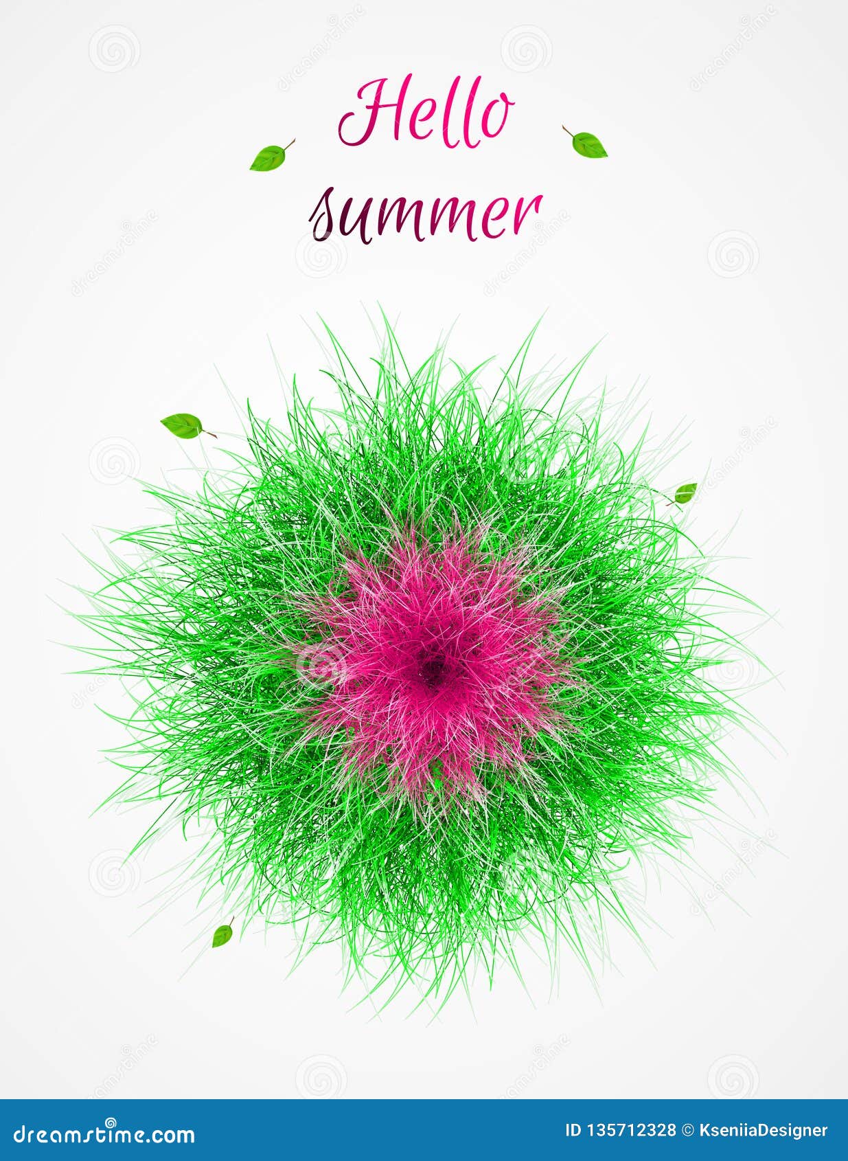 Vector Green Grass. Hello Summer Banner Stock Vector - Illustration of ...