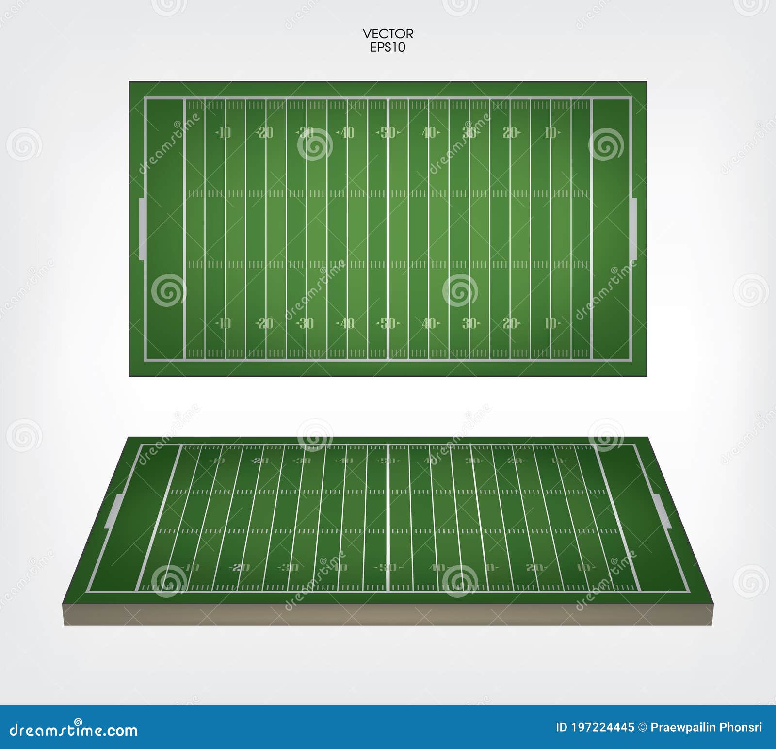 Vector Green Grass Pattern of American Football Field. Vector Stock ...