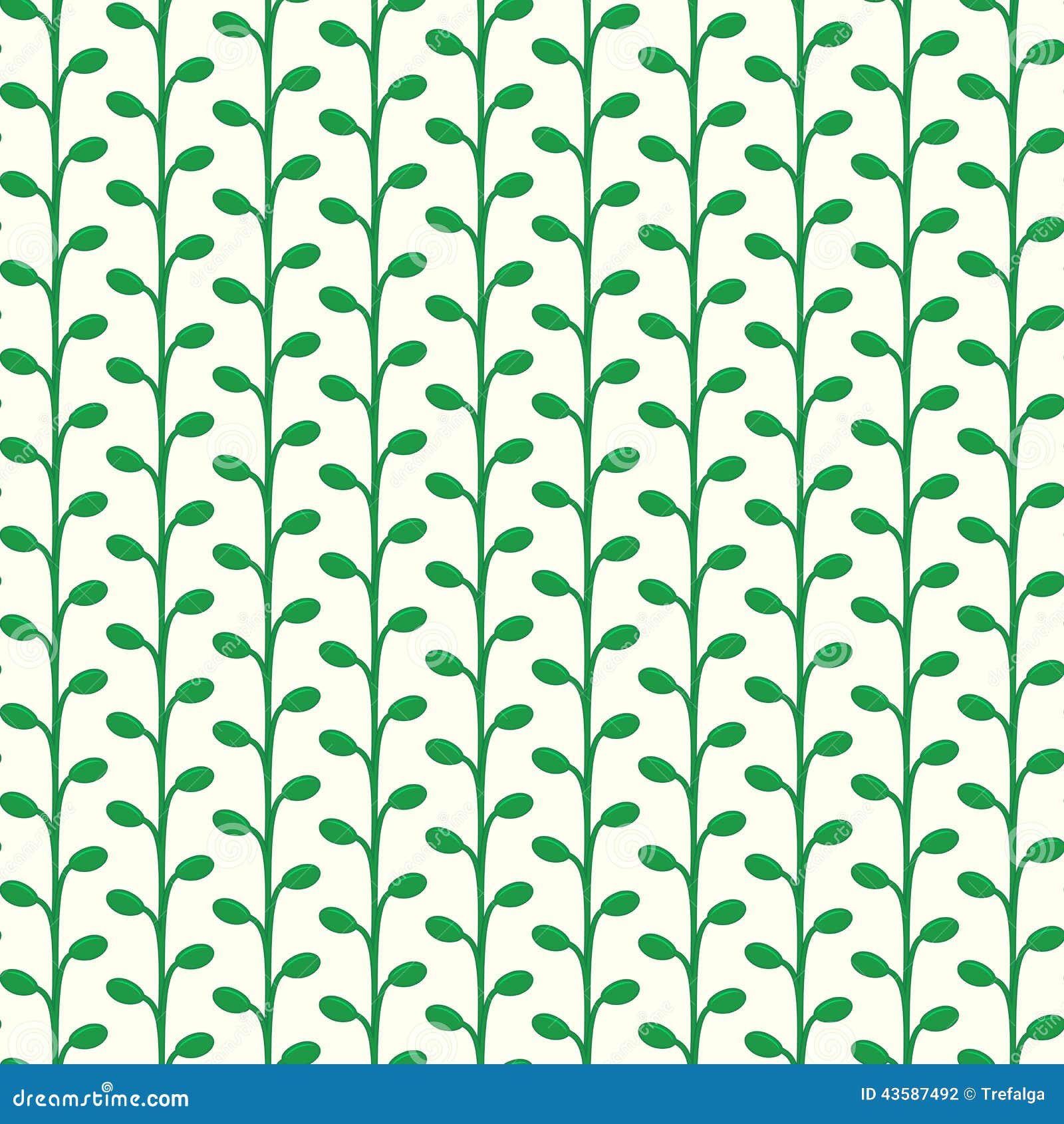 Vector Green Growing Plants Pattern Stock Vector - Illustration of ...