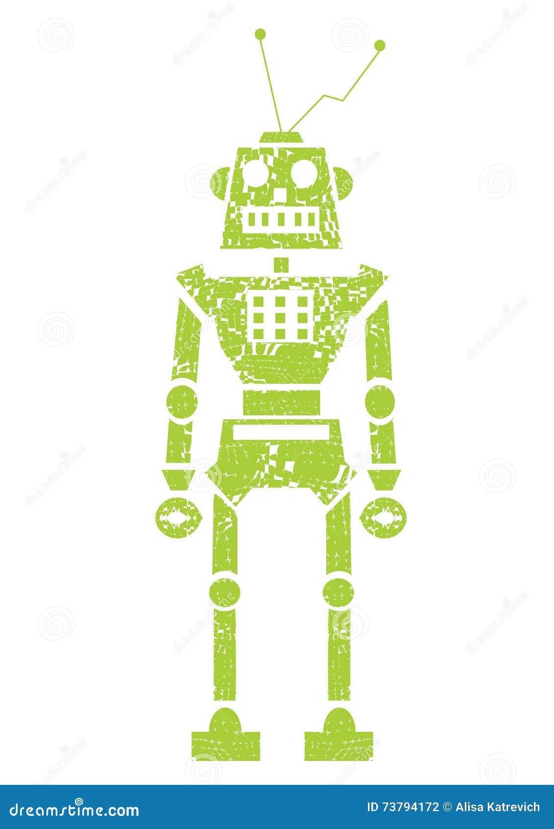 Robot Doodle Print. Set Of Space Objects, Robot And Symbols. Planets ...