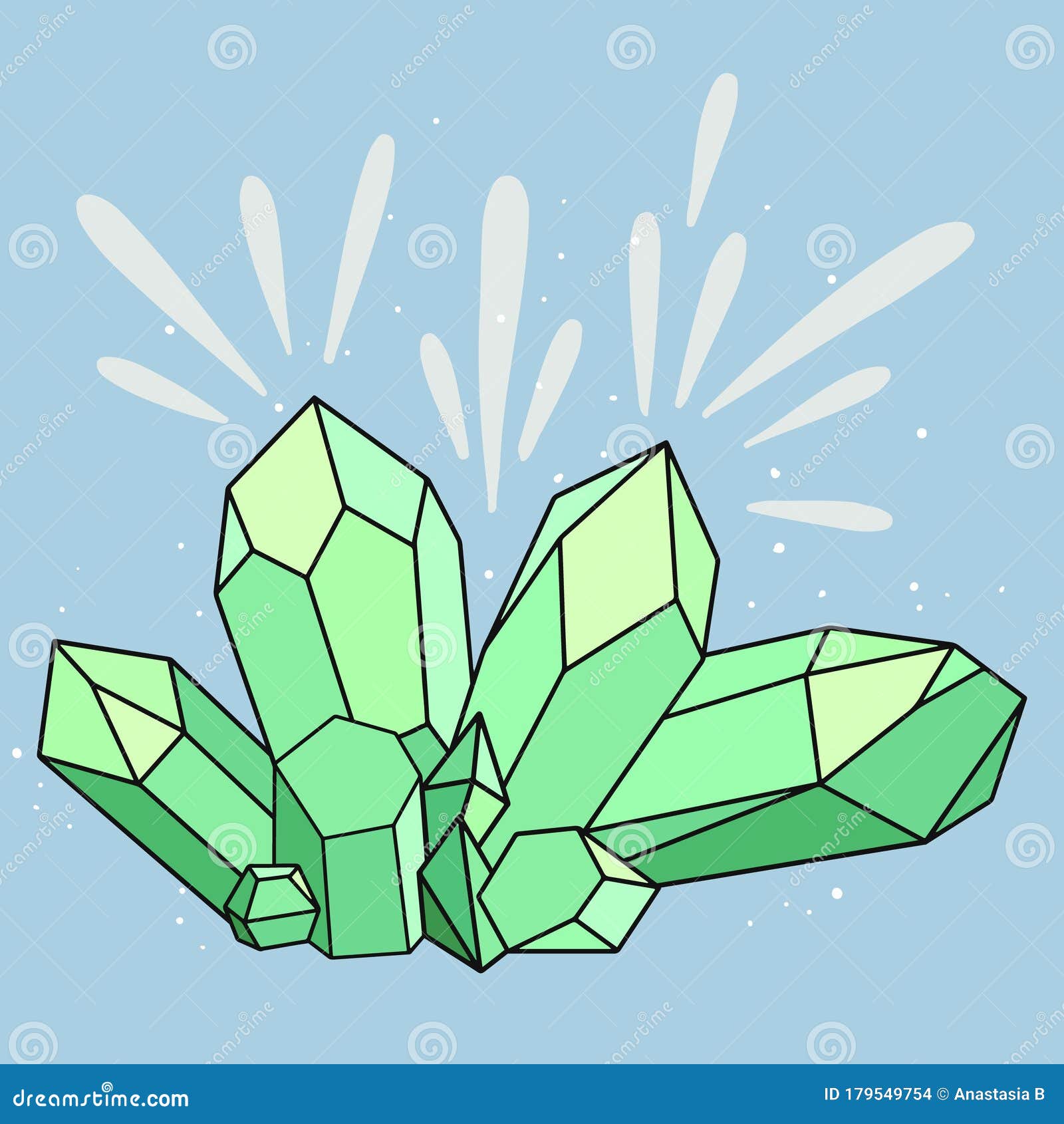 Vector Green Magic Crystal. Natural Mineral, a Precious Stone Stock ...