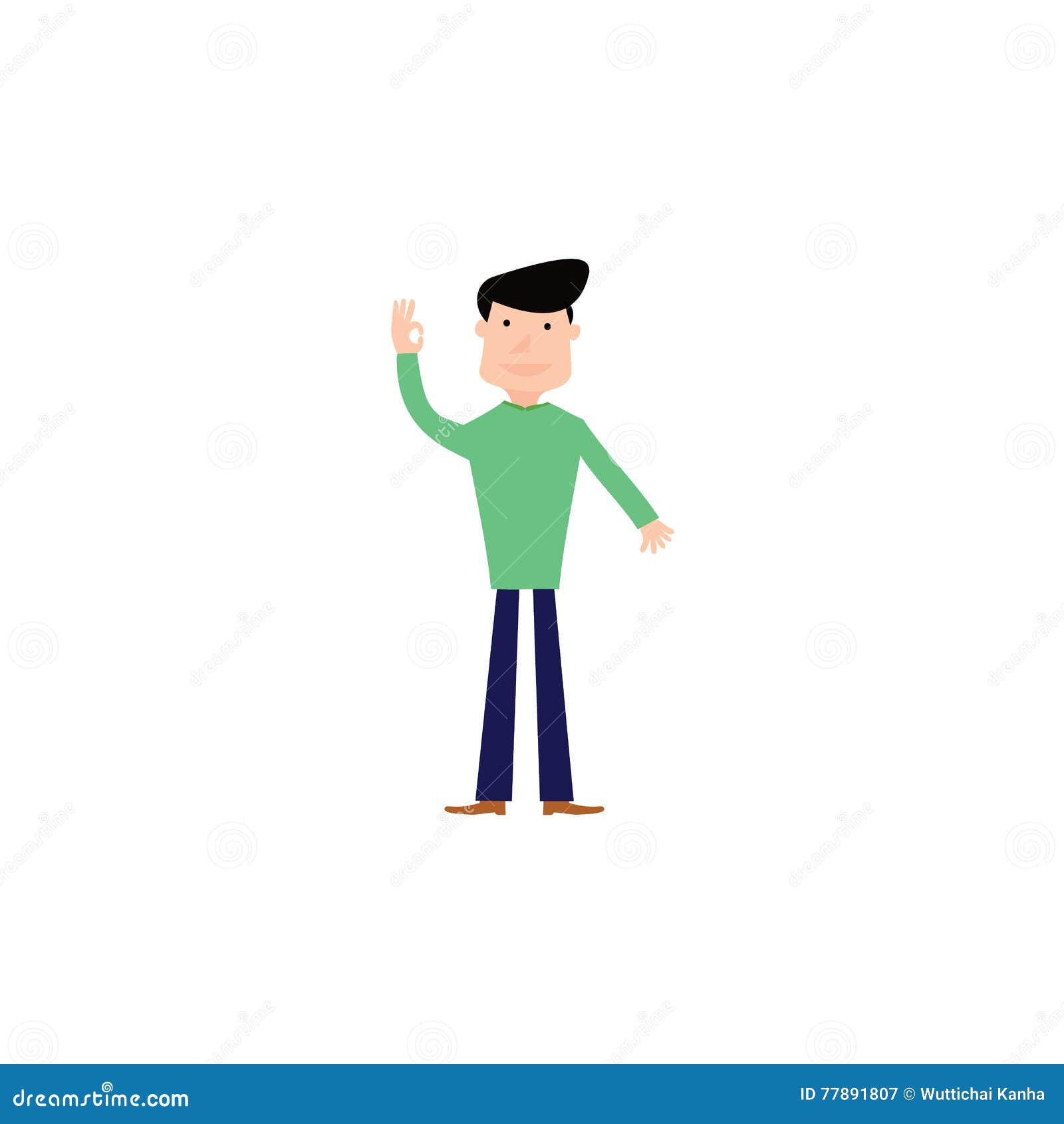 Vector green man stock vector. Illustration of presenting - 77891807