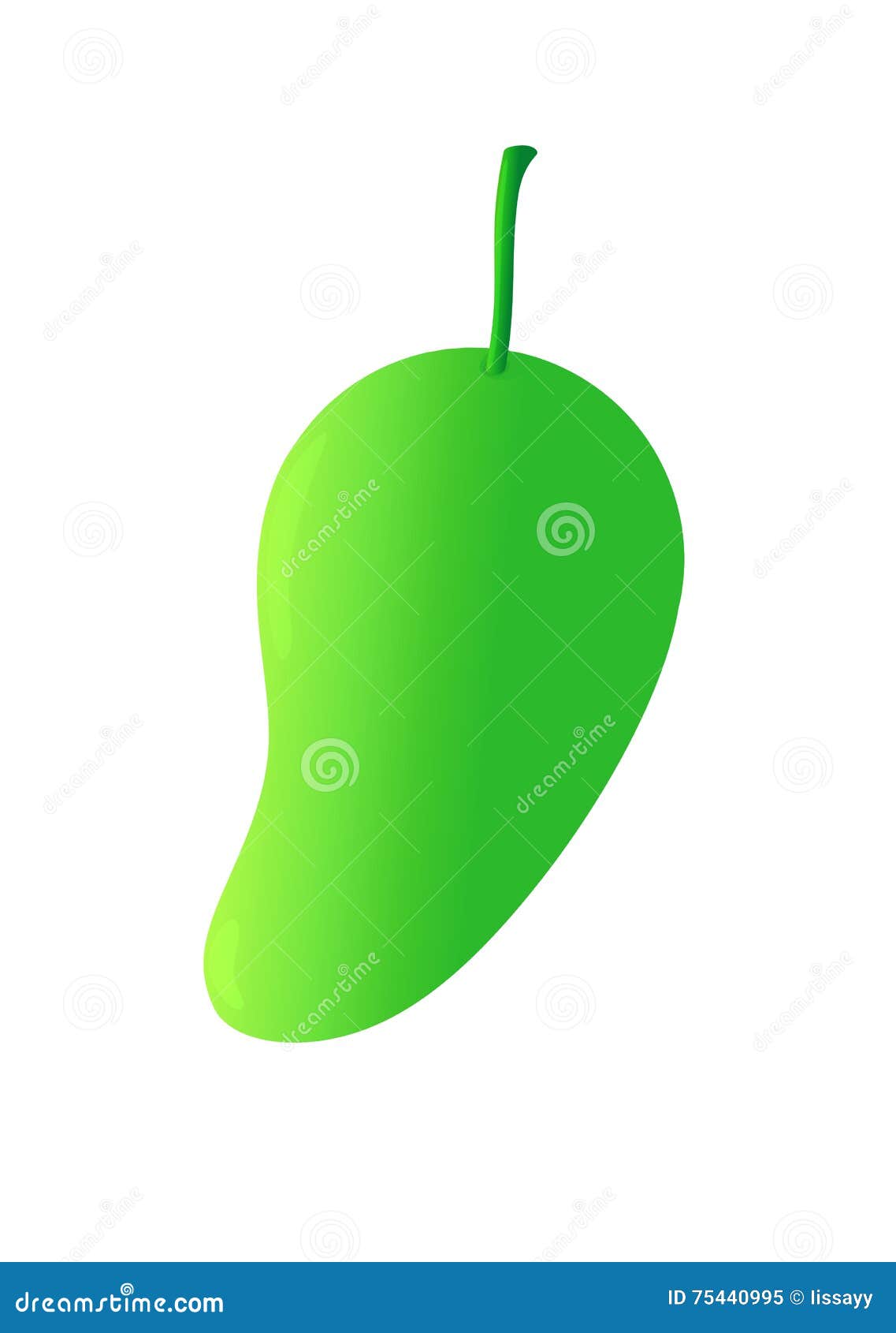 Vector Green Mango stock illustration. Illustration of sweet - 75440995