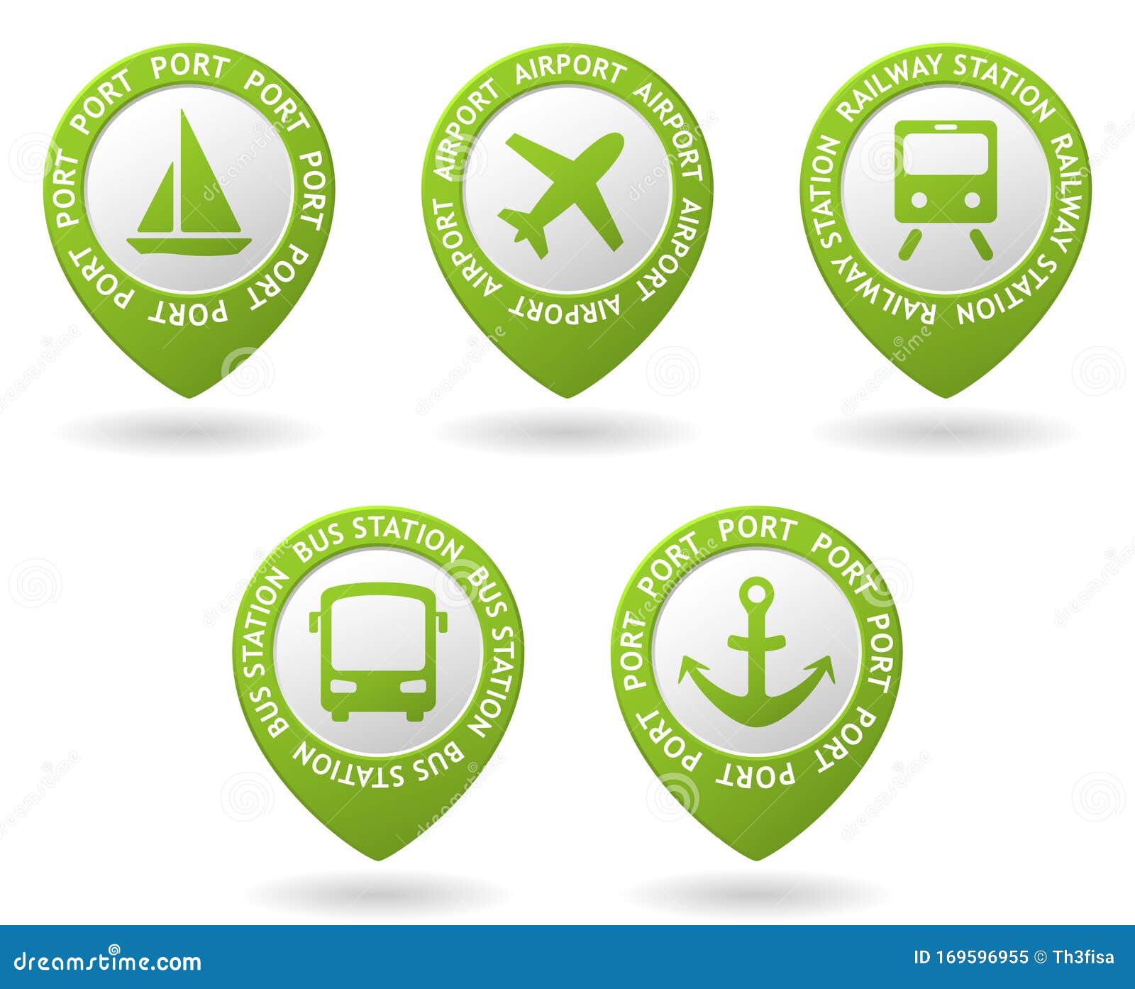 Vector green map pointers stock vector. Illustration of green - 169596955