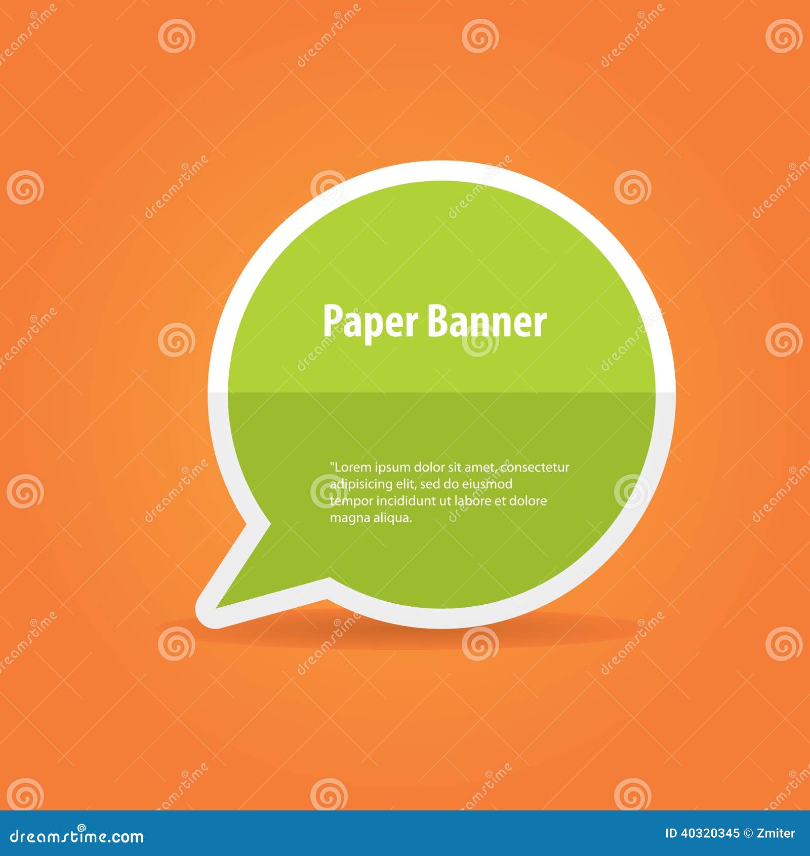 Vector Green Paper Banner on Orange Background Stock Vector ...