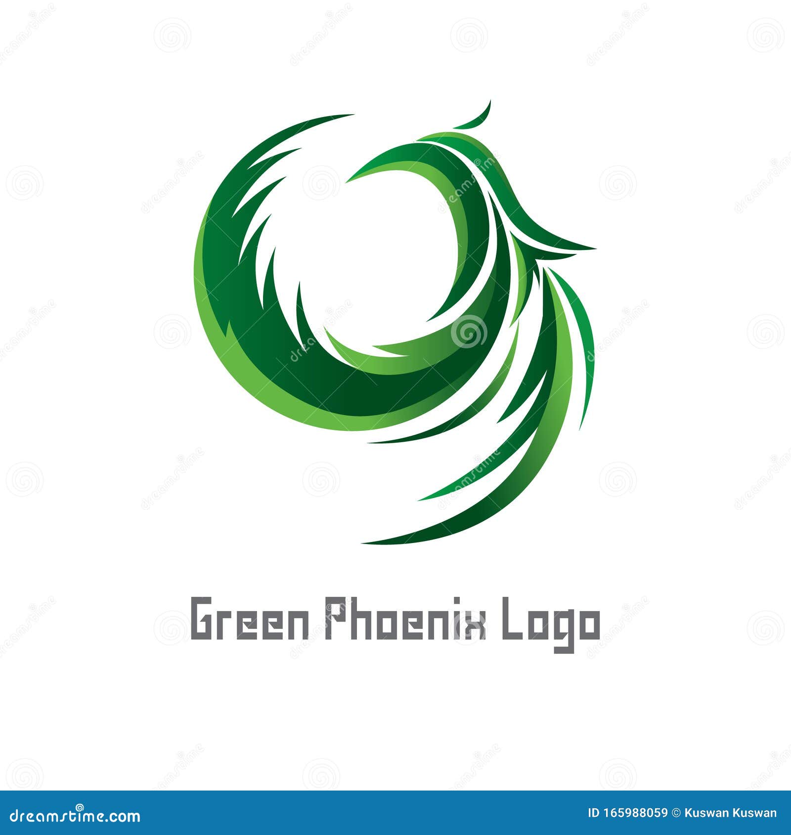 Vector Green Phoenix Template Design , Editable File, Easy To Use and ...