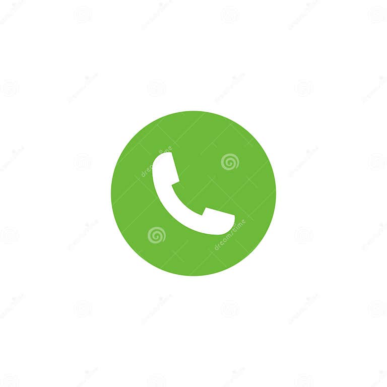 Vector Green Phone Icon Isolated on White Background. Element for ...