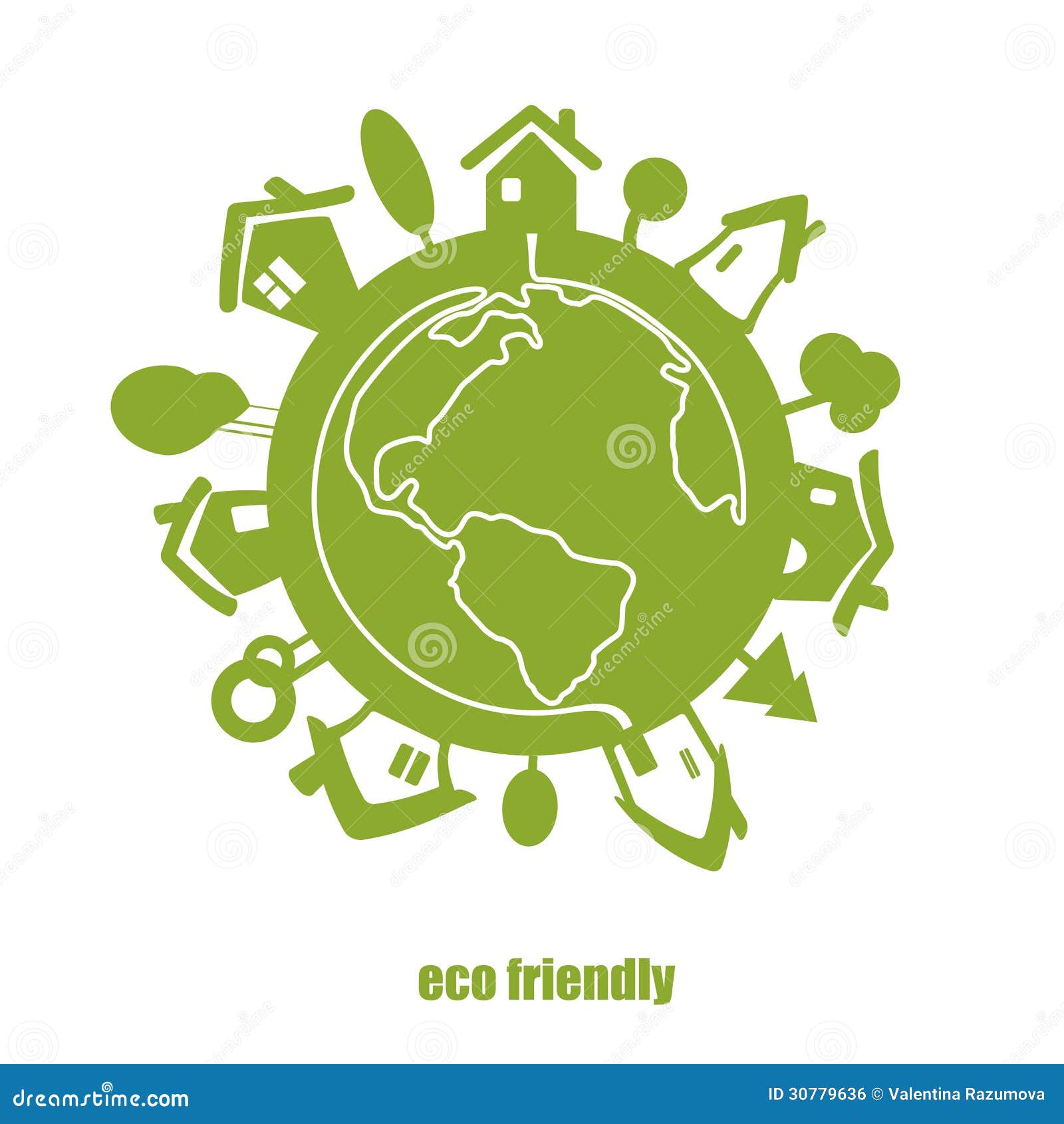 Vector green planet. stock vector. Illustration of background - 30779636