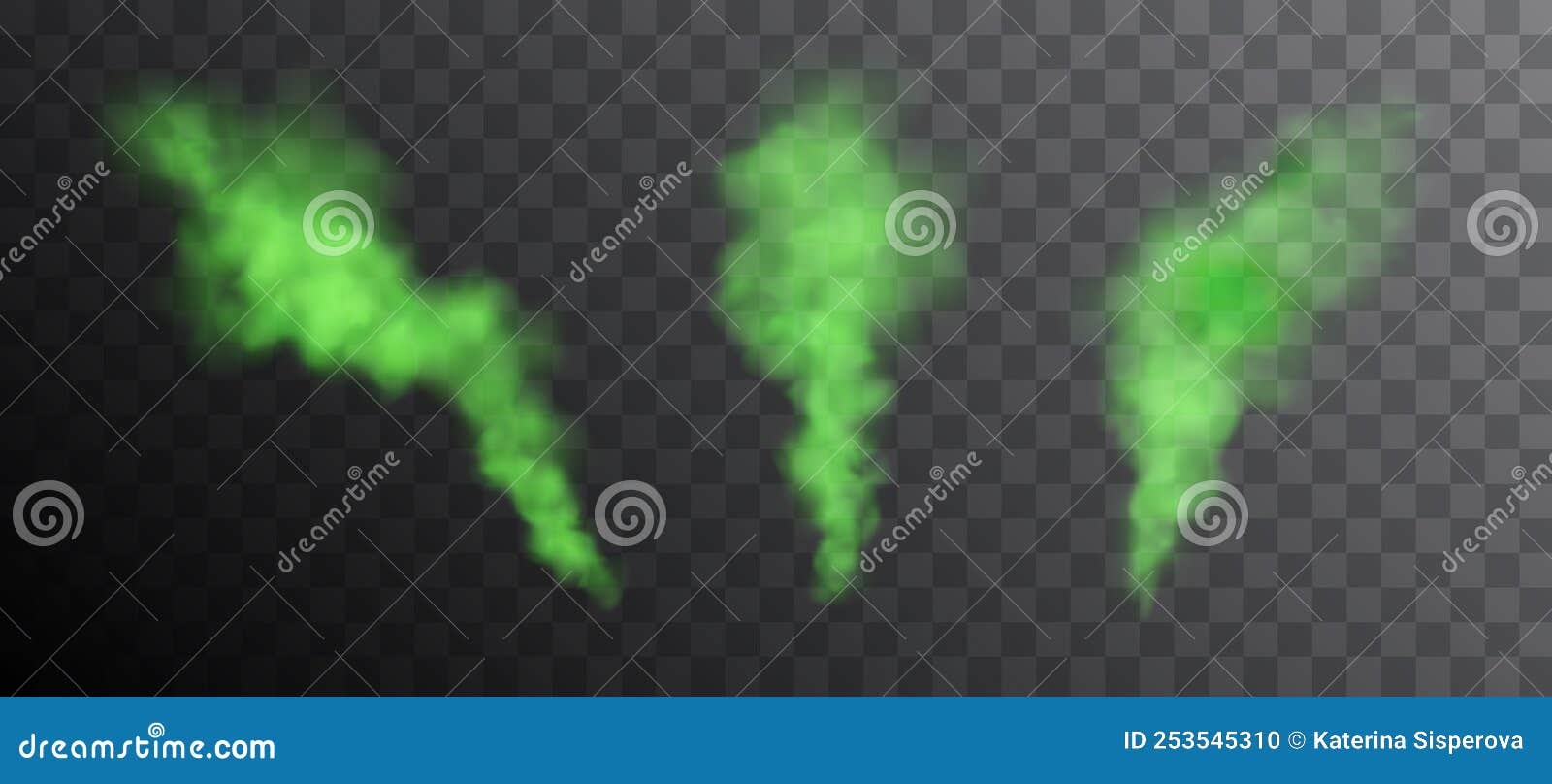 Vector Green Poisonous Mist Illustration on Dark Background Stock ...