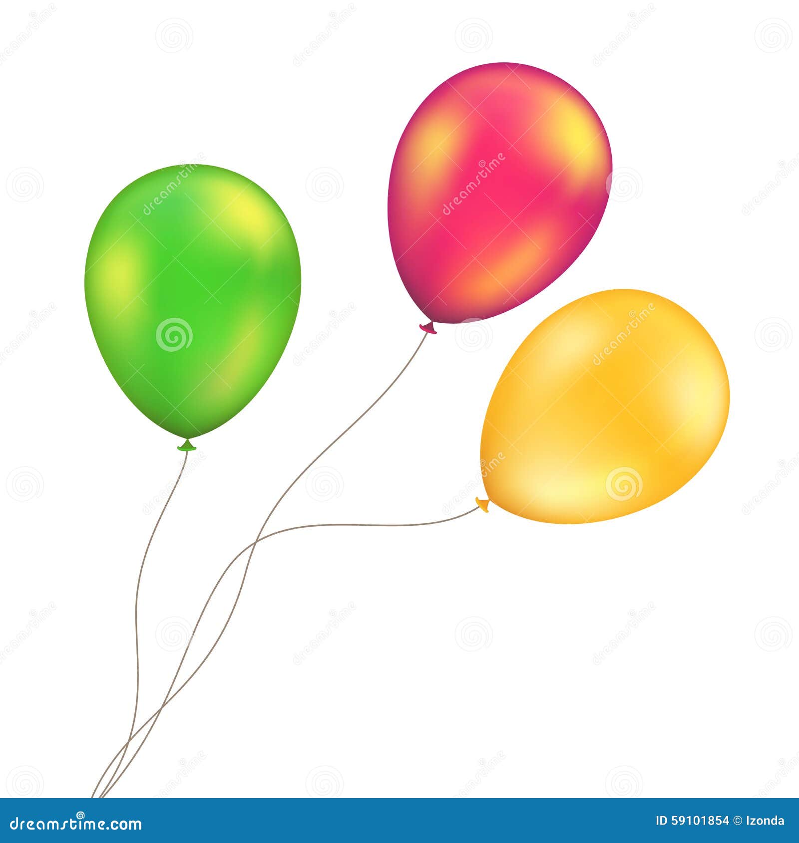 Vector Green Red Orange Yellow Balloons Set Isolated Stock Vector ...