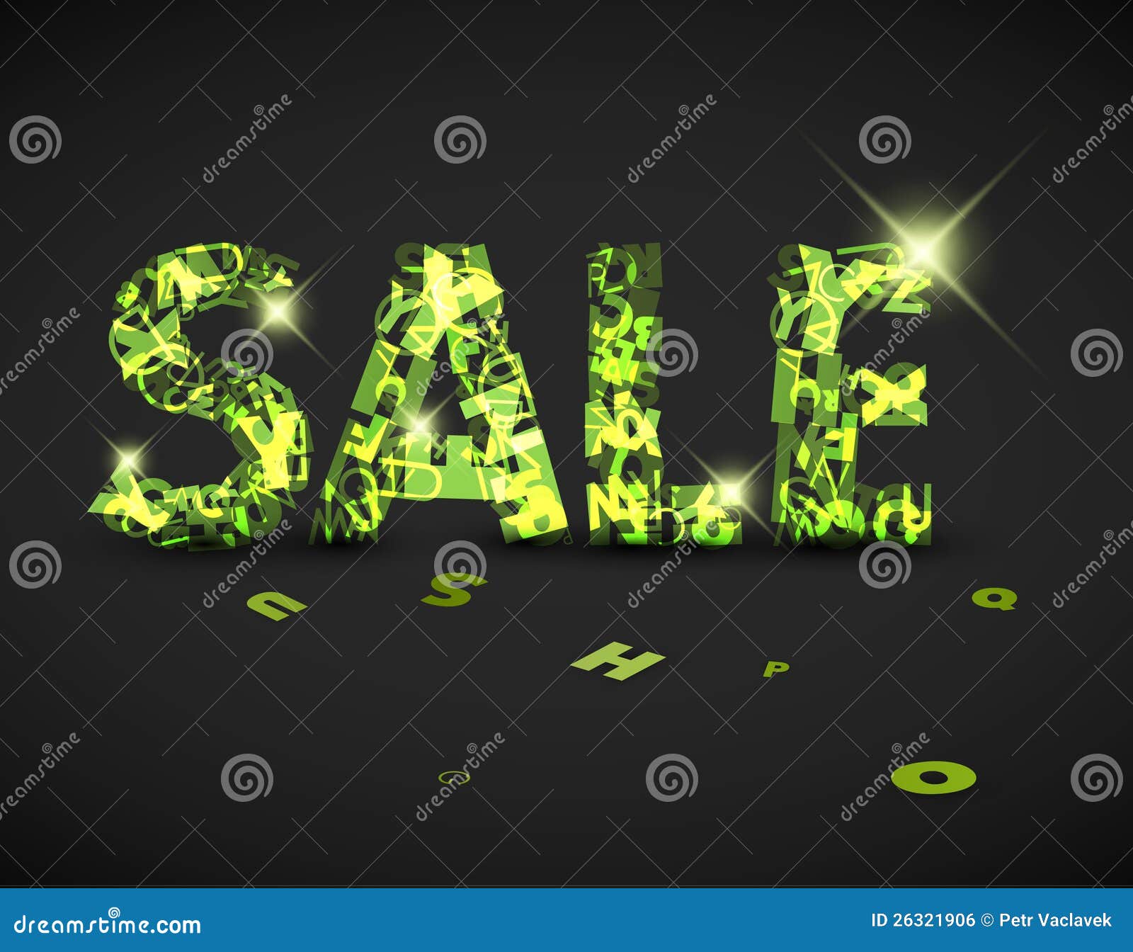 Vector Green Sale Label Made from Letters Stock Vector - Illustration ...