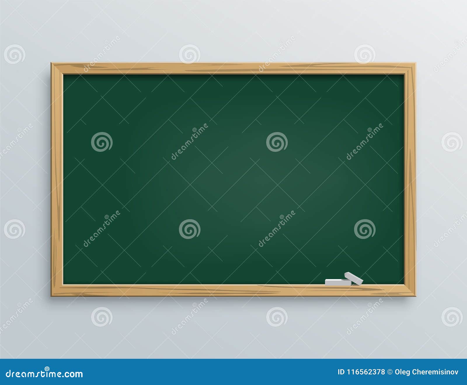 Vector Green School Chalkboard with Chalk Pieces. Stock Vector ...