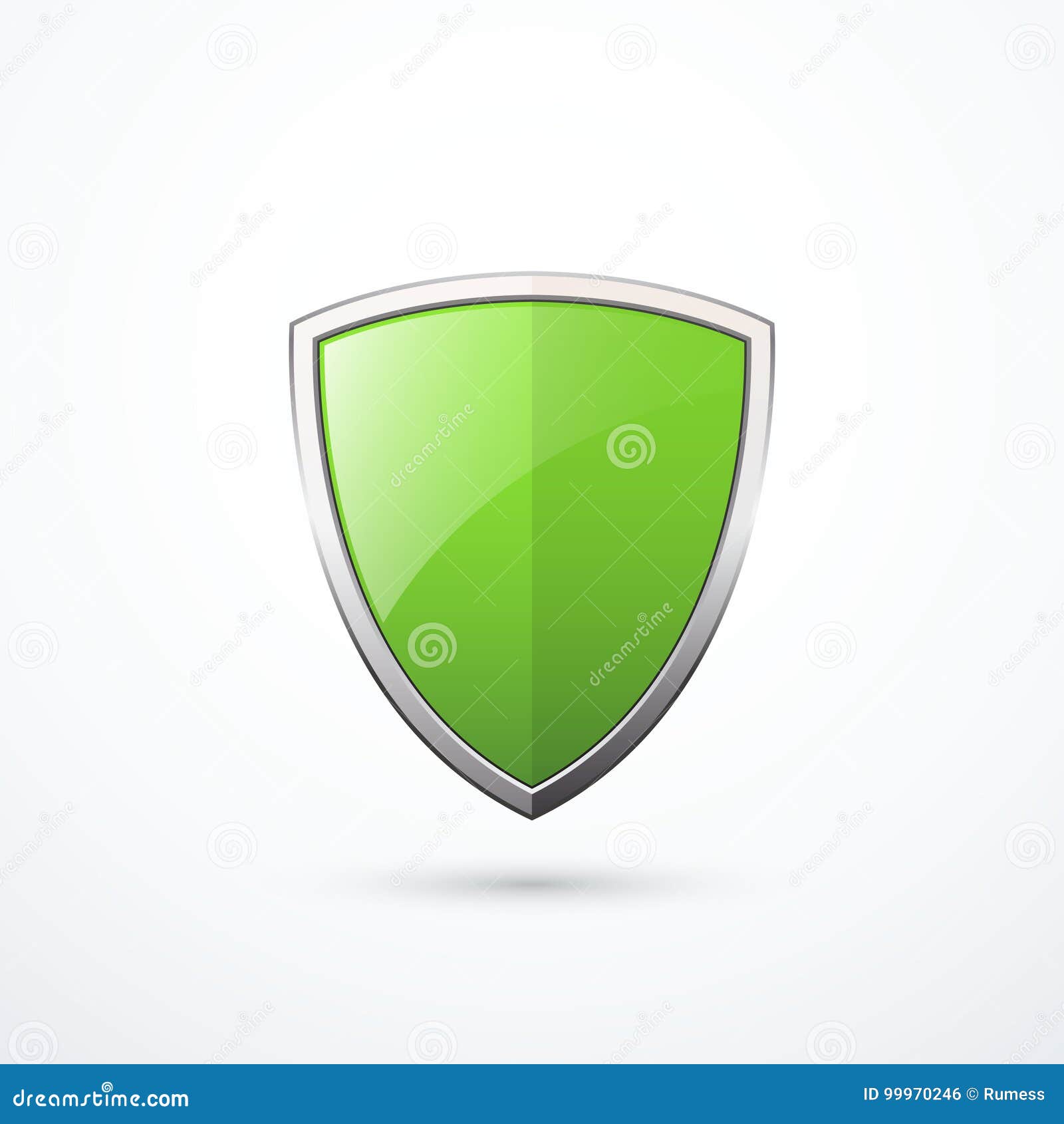 Vector green shield stock vector. Illustration of isolated - 99970246