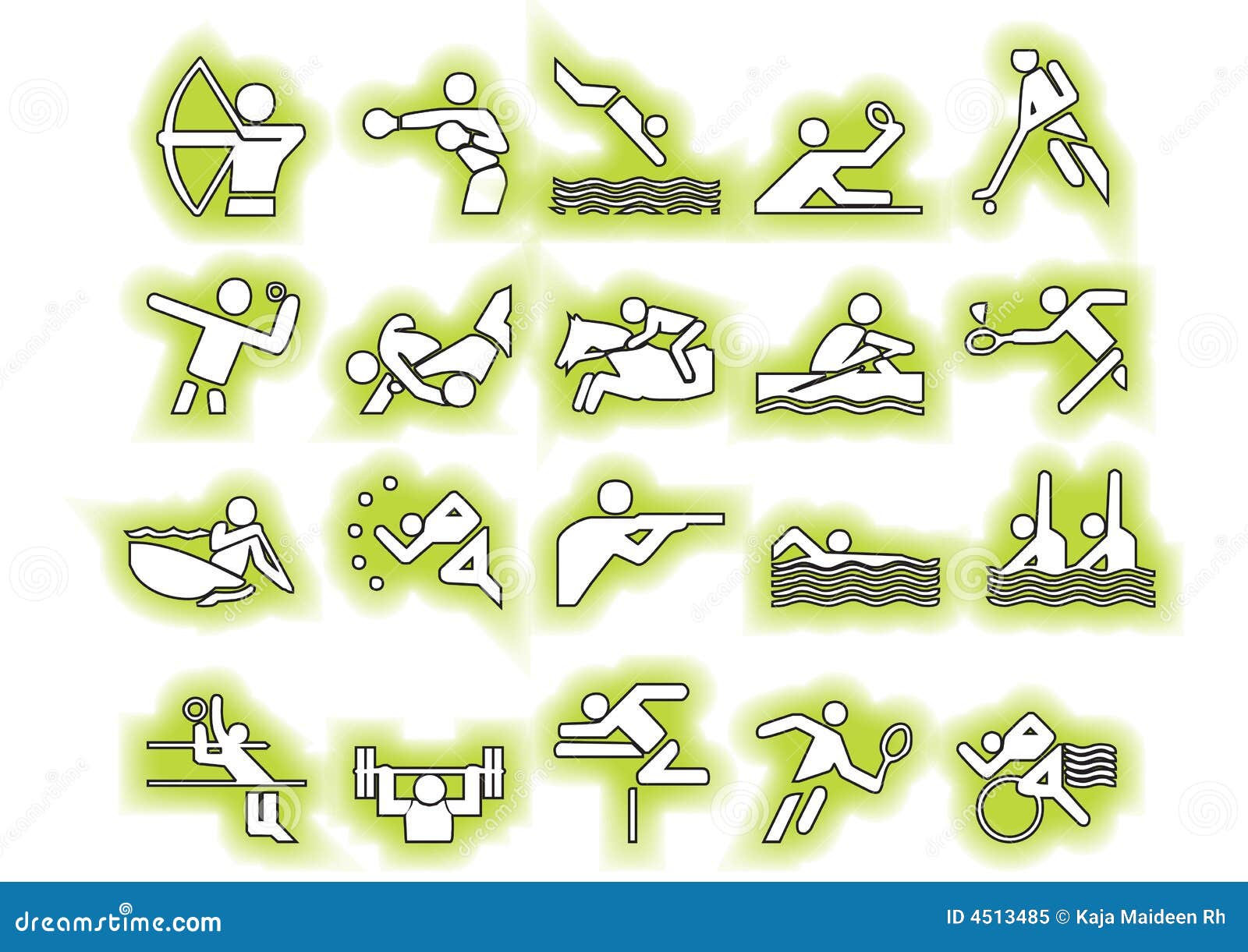 Vector Green Sports Symbols Stock Vector - Illustration of signs, games ...