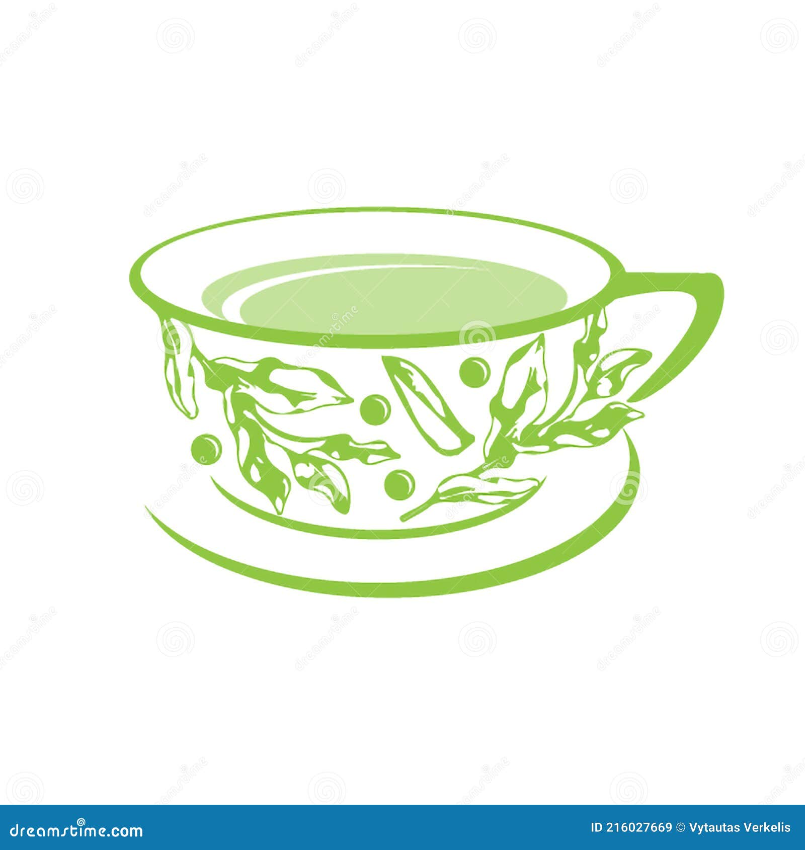 Vector of Green Tea Cup. Green Color Stock Vector - Illustration of ...