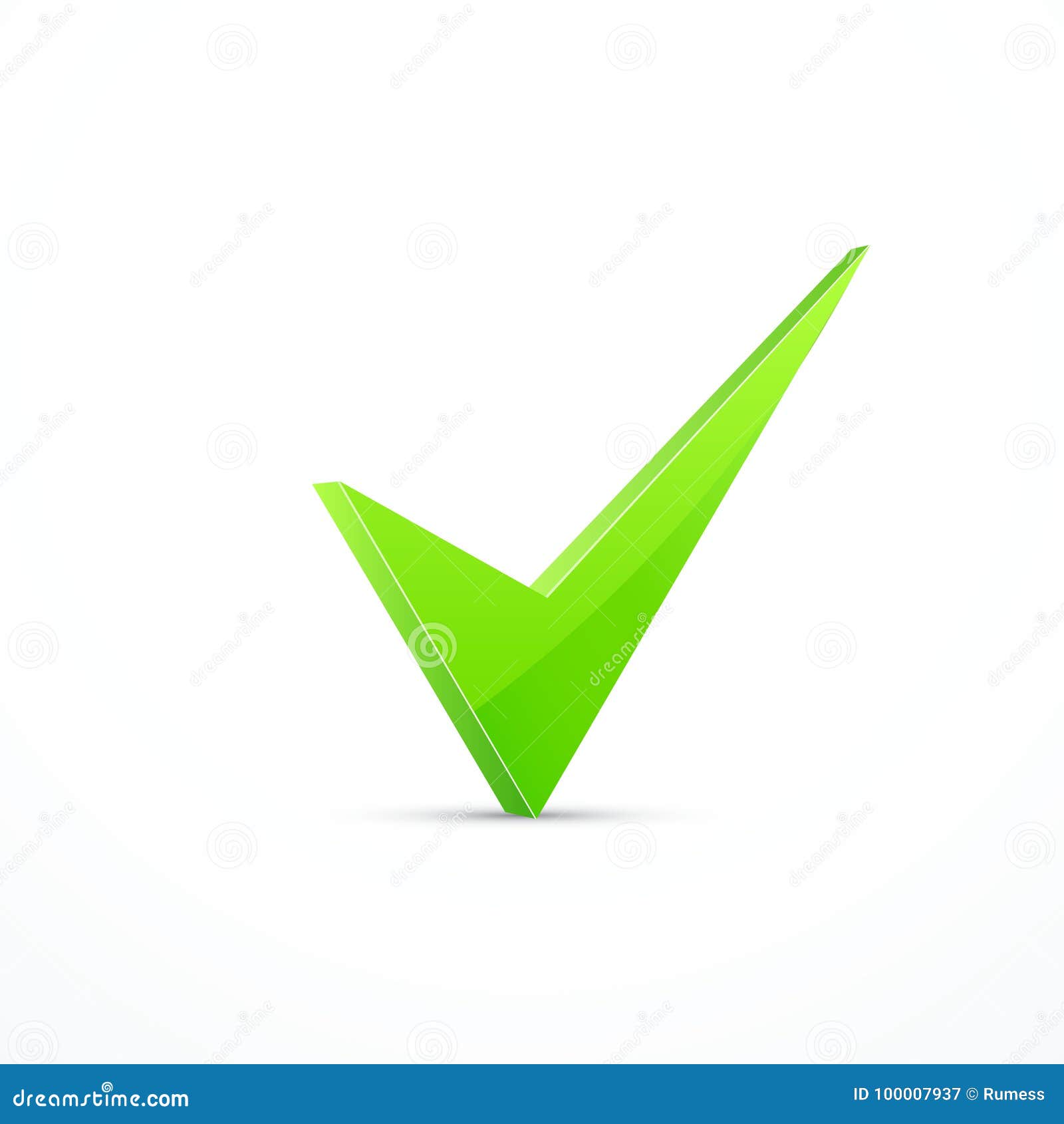 Vector green tick stock vector. Illustration of mark - 100007937