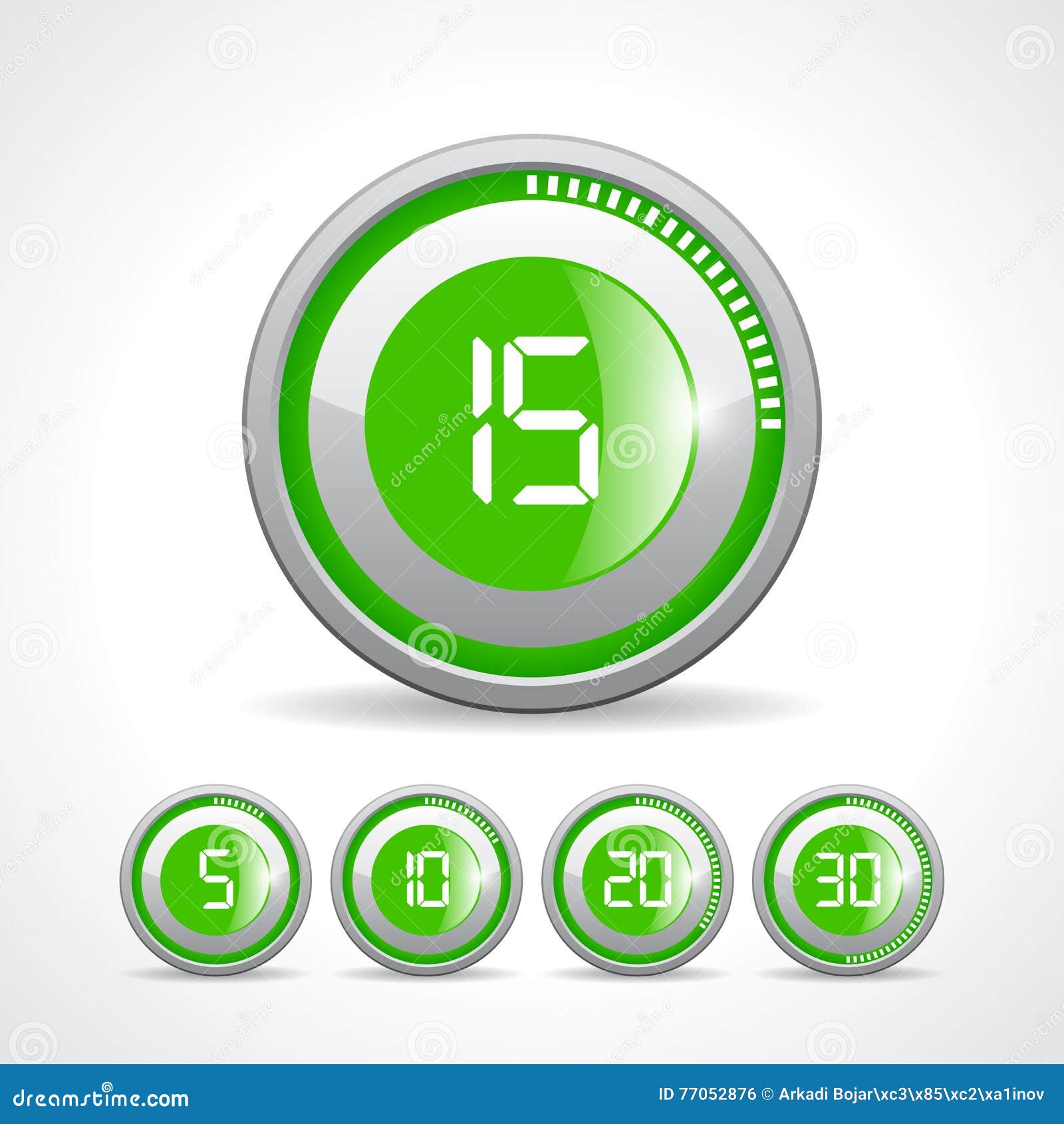 Vector green timer stock vector. Illustration of icon - 77052876