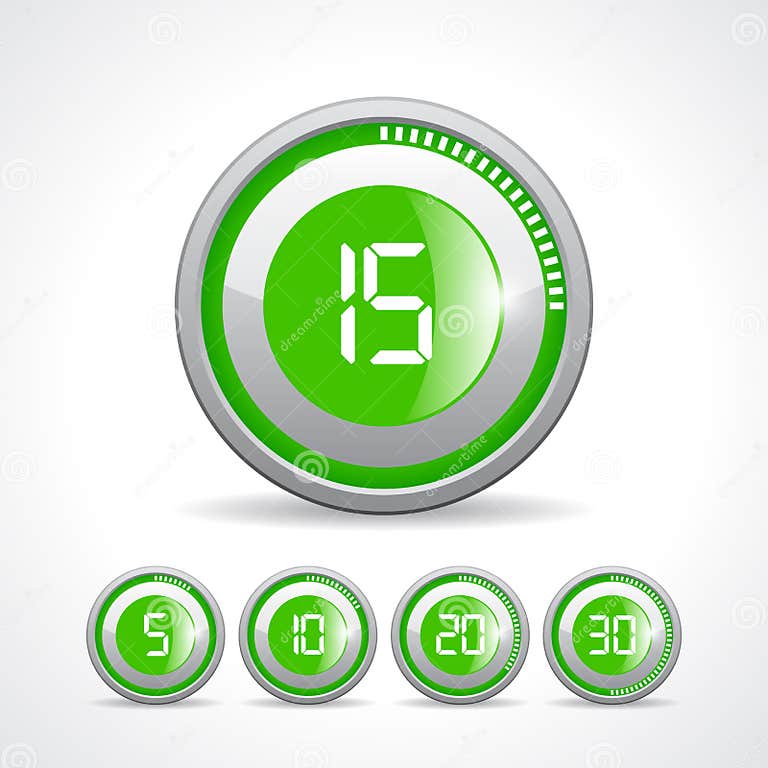 Vector green timer stock vector. Illustration of icon - 77052876