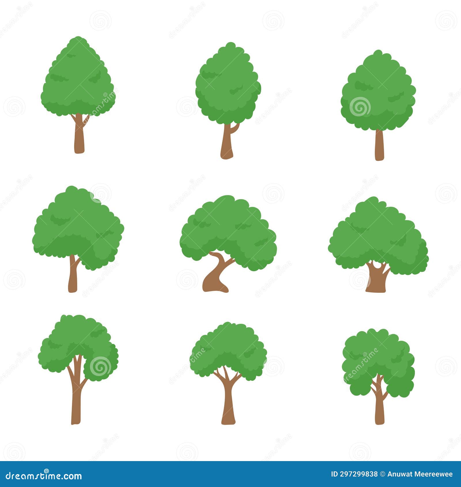 Vector Green Tree Element. Fertile Forest for Decoration Stock Illustration - Illustration of ...