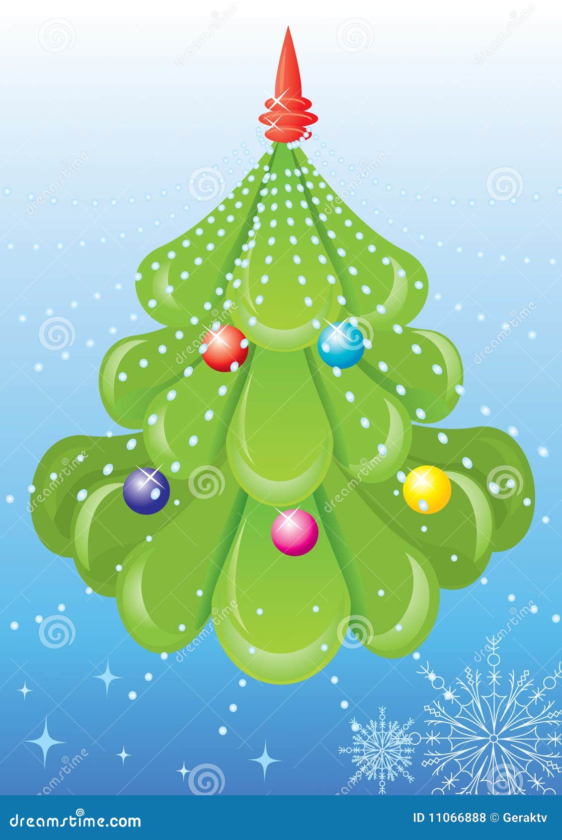 Vector Green Tree with Toys. Stock Vector - Illustration of shiny ...
