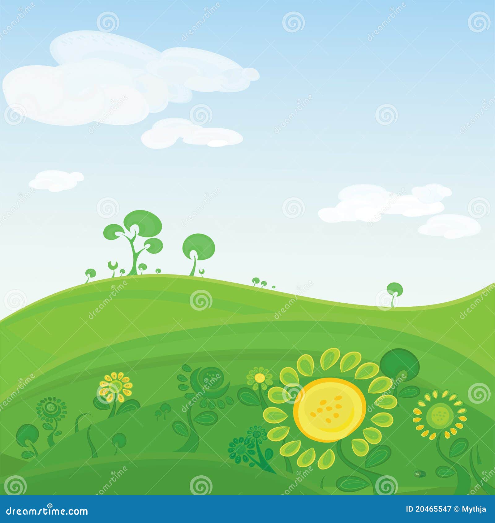 Vector Green valley stock vector. Illustration of growth - 20465547