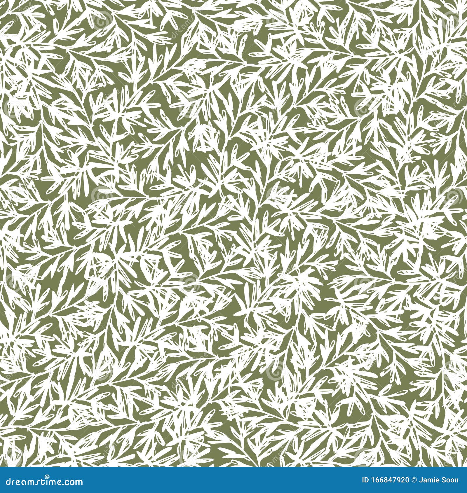 Vector Green and White Herb Rosemary Seamless Background Repeat Pattern ...