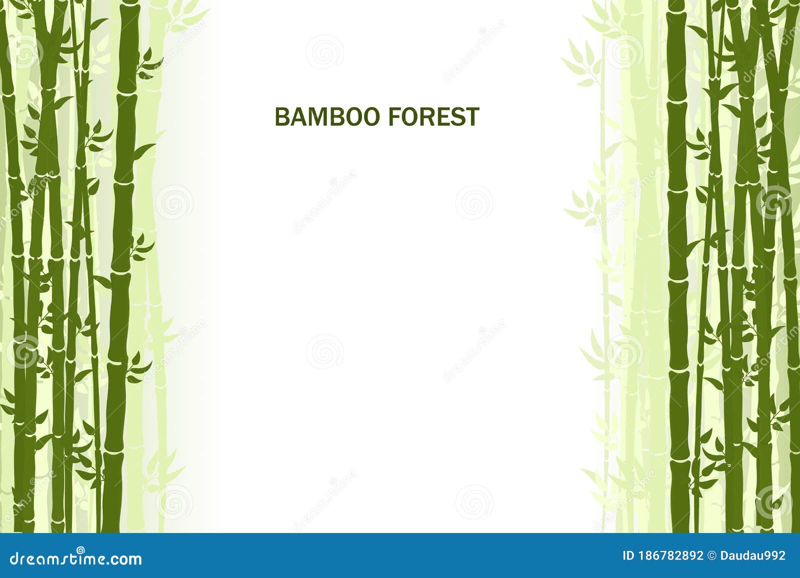 Vector Greeting Card with Bamboo on a Light Background. Stock Vector ...