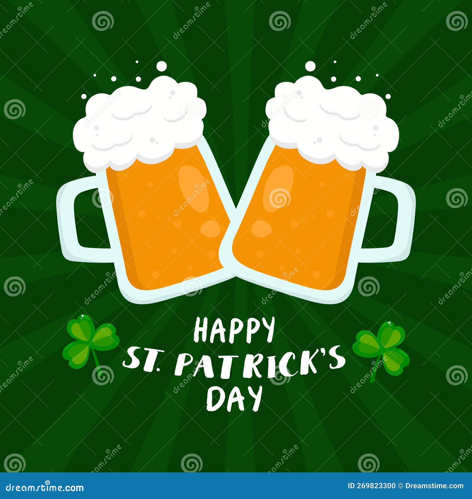 Vector Greeting Card with Beer. Printable Greeting Card Illustration ...