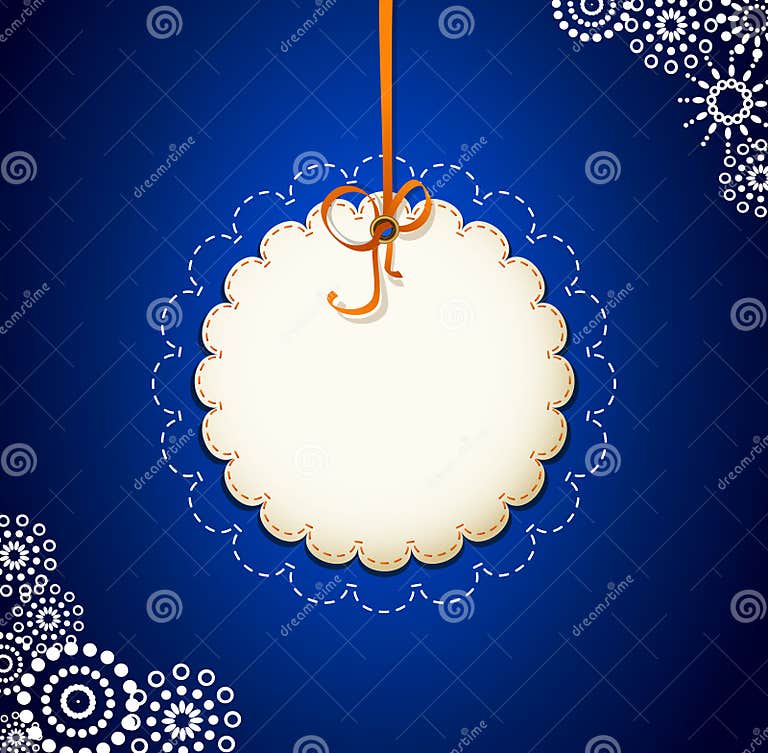 Vector Greeting Card on a Blue Background with Bow Stock Vector ...