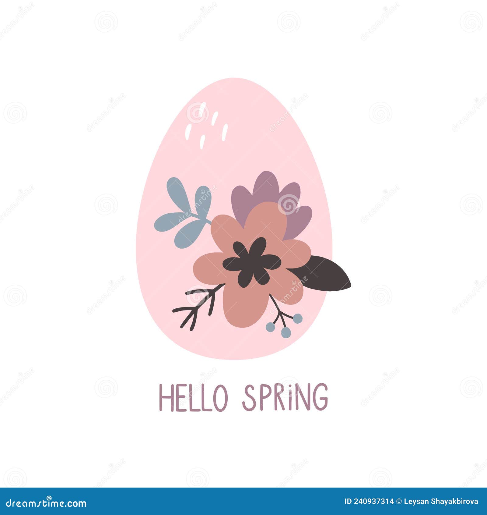 Vector Greeting Card with Boho Easter Egg Stock Vector - Illustration ...