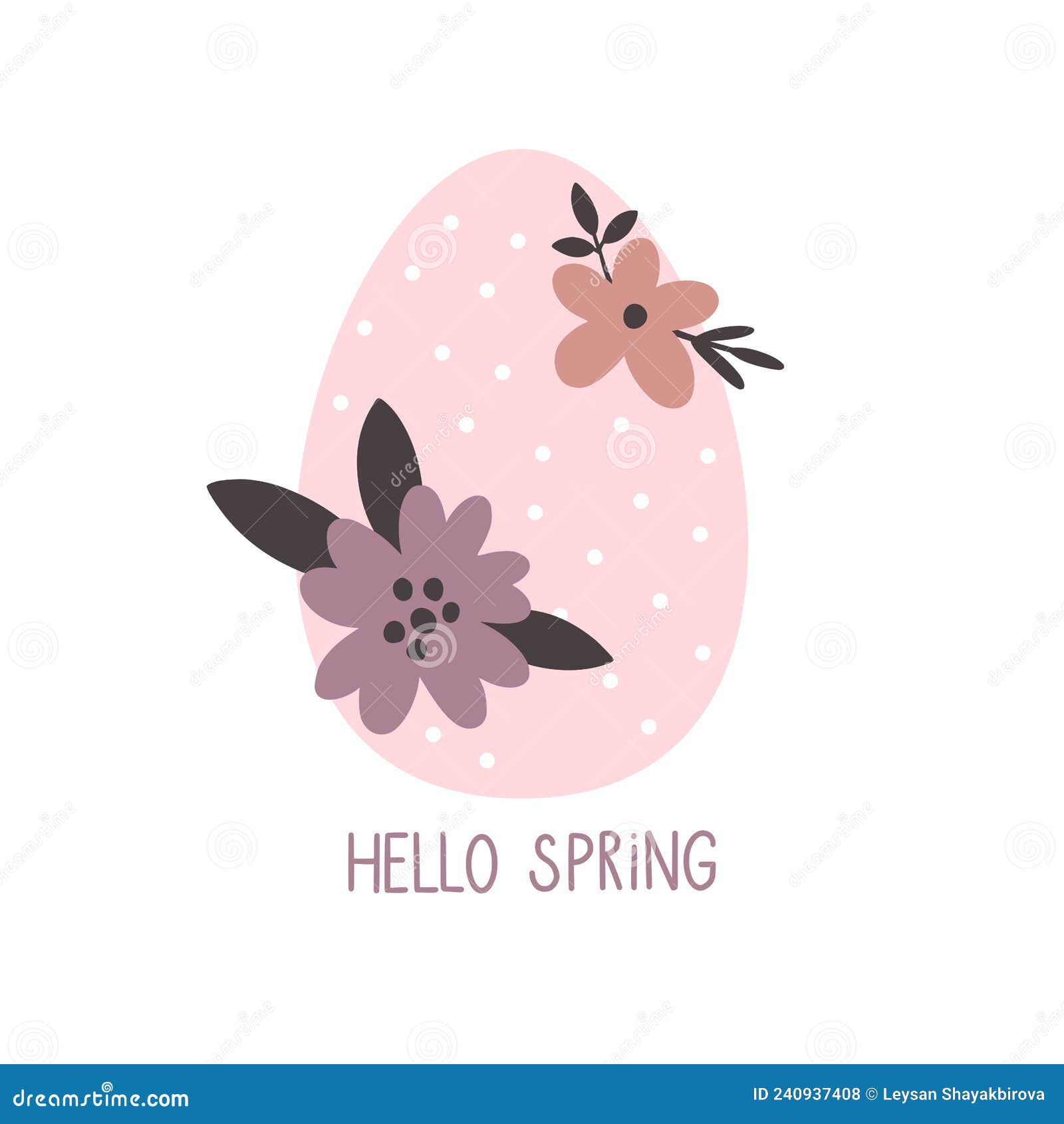 Vector Greeting Card with Boho Easter Egg Stock Vector - Illustration ...