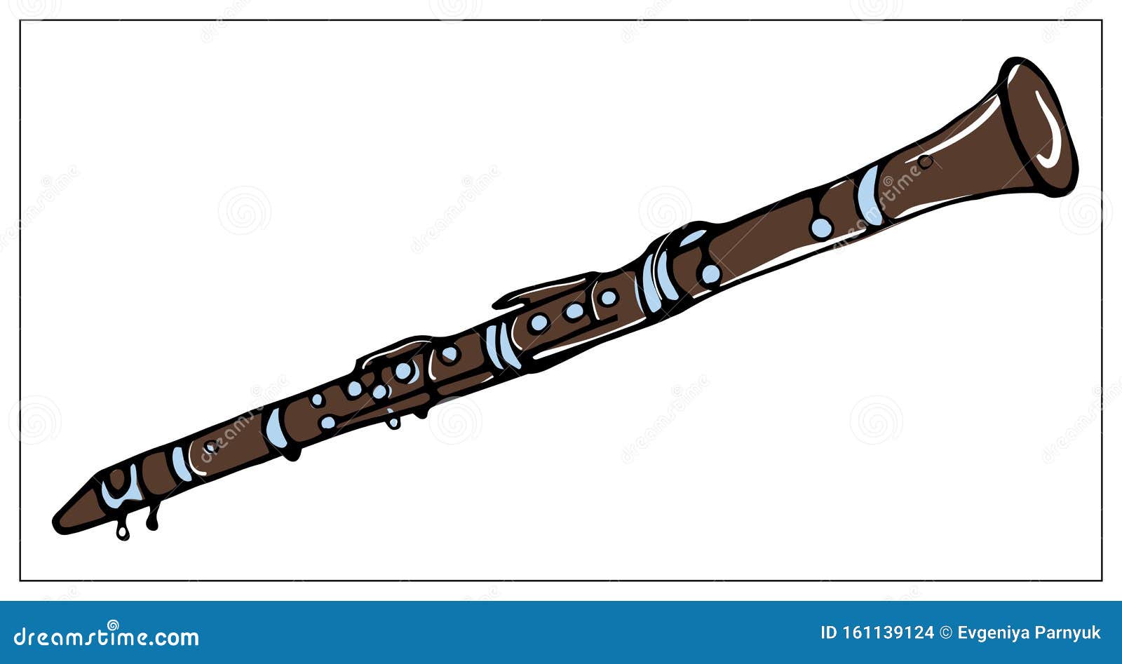 Vector Greeting Card with Clarinet. Multicolored Hand Drawn ...
