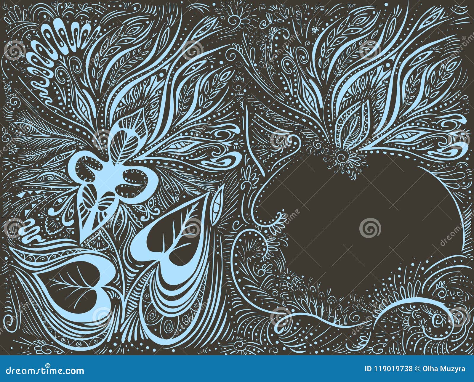 Vector Greeting Card Pattern with Frame Stock Vector - Illustration of ...