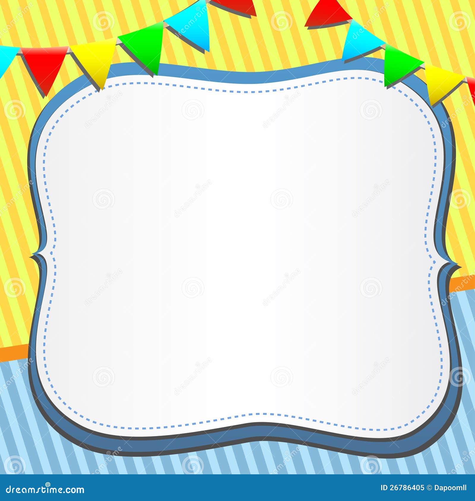 Vector Greeting Card with Frame Stock Vector - Illustration of girl ...