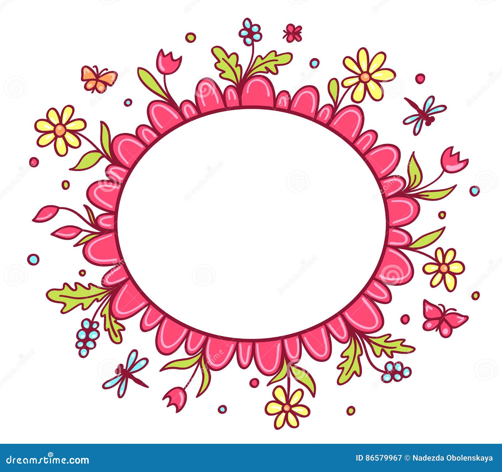 Vector Greeting Card with Spring Flowers Stock Vector - Illustration of ...