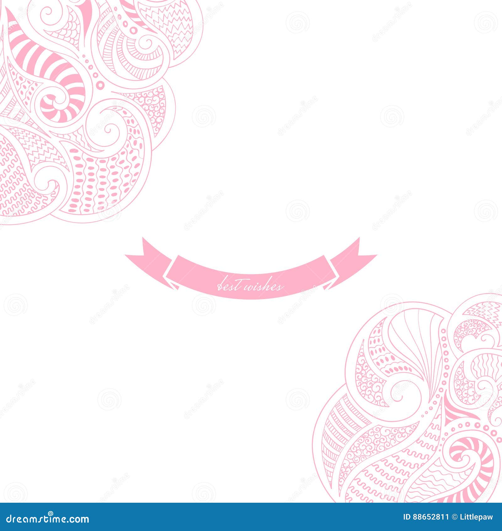 Vector Greeting Card Template, Ornamental Wave Design Stock Vector ...