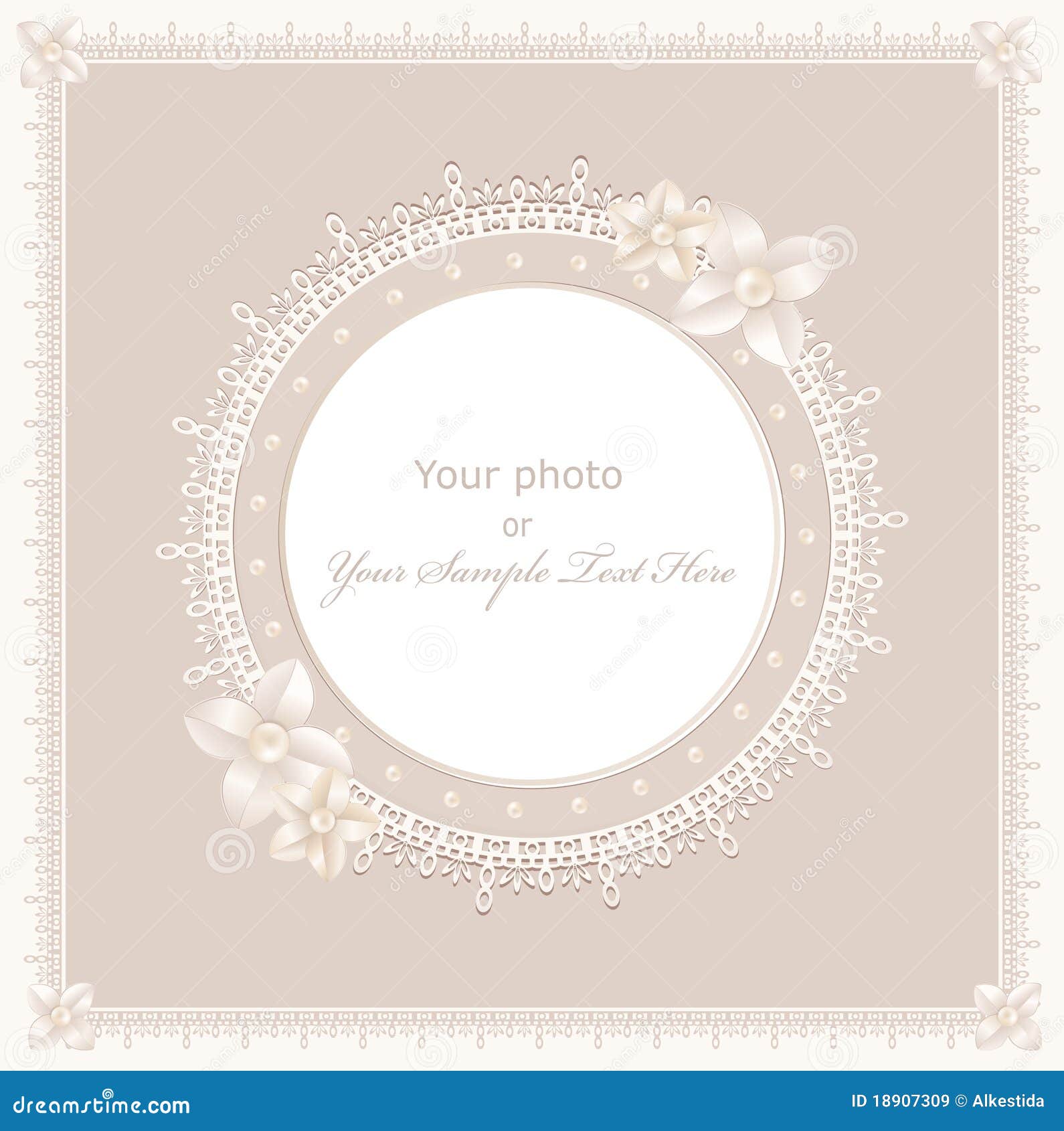 Vector Greeting Wedding Frame for Photo Stock Vector - Illustration of ...