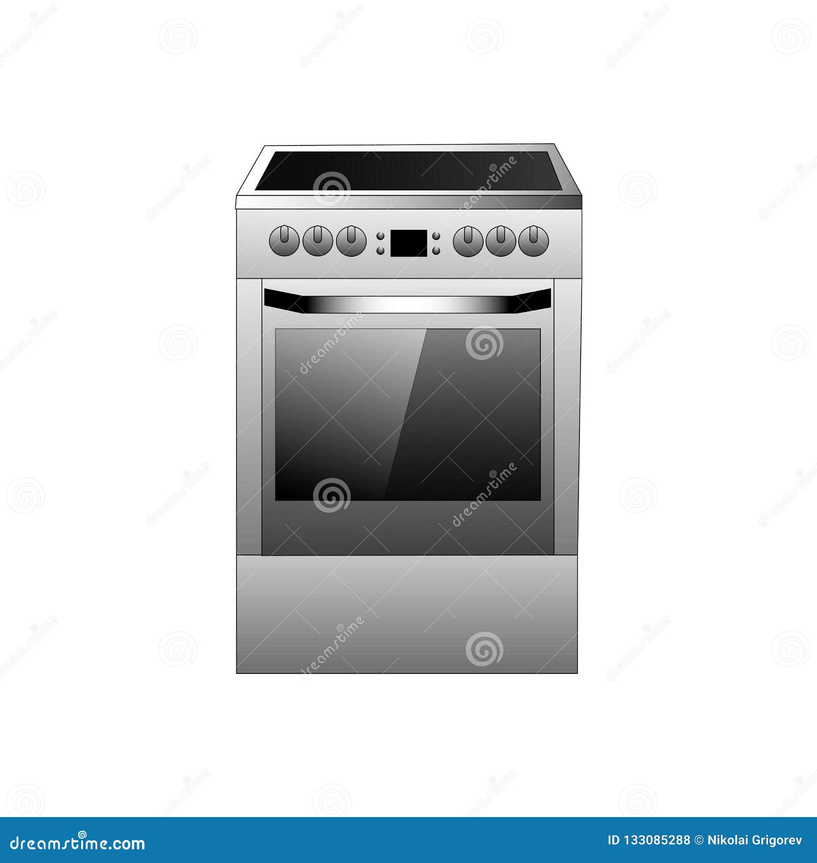 Vector Kitchen Range Illustration on a White Background Stock Vector ...
