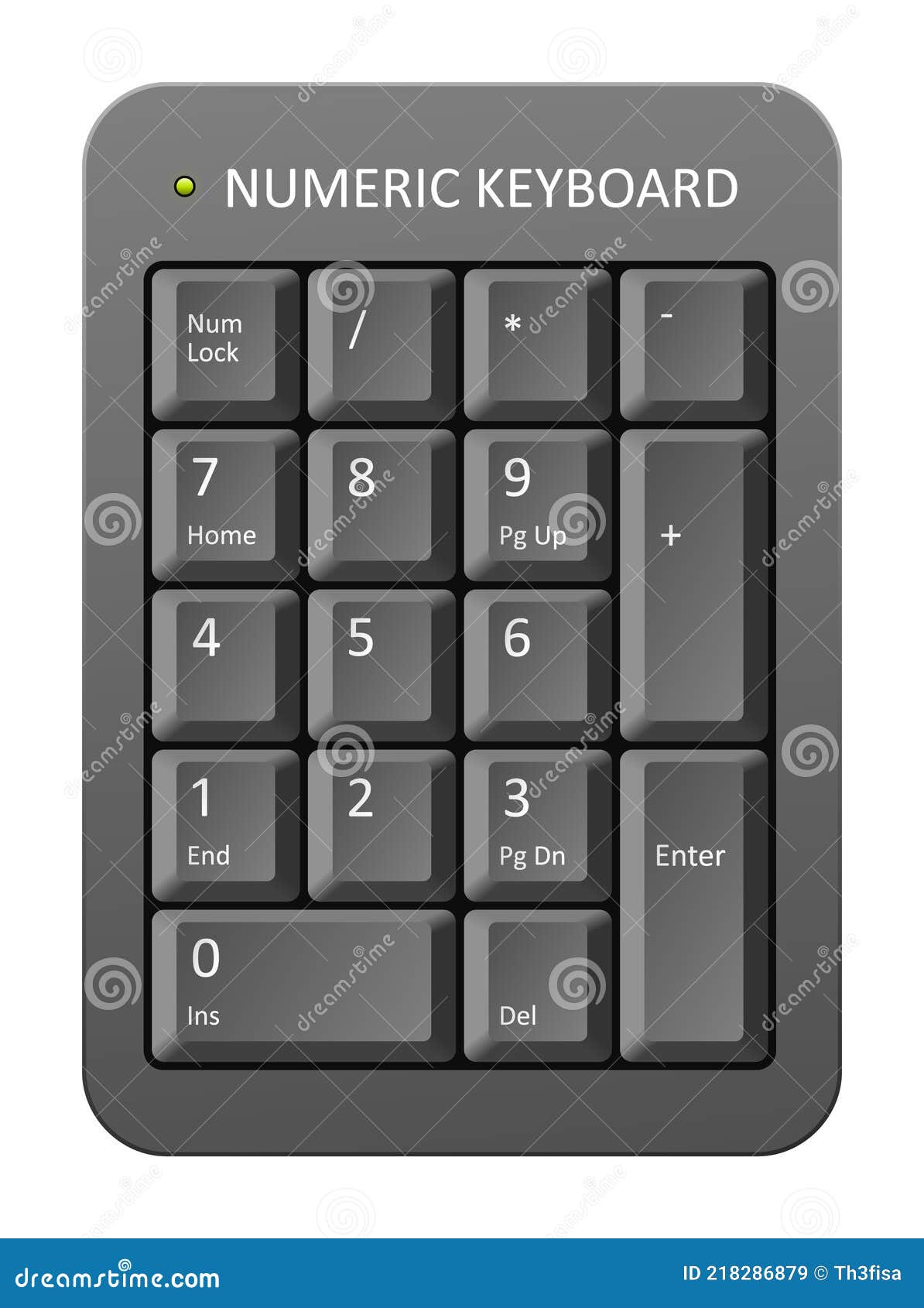 Vector Grey Pc Numeric Keyboard Stock Vector - Illustration of laptop ...