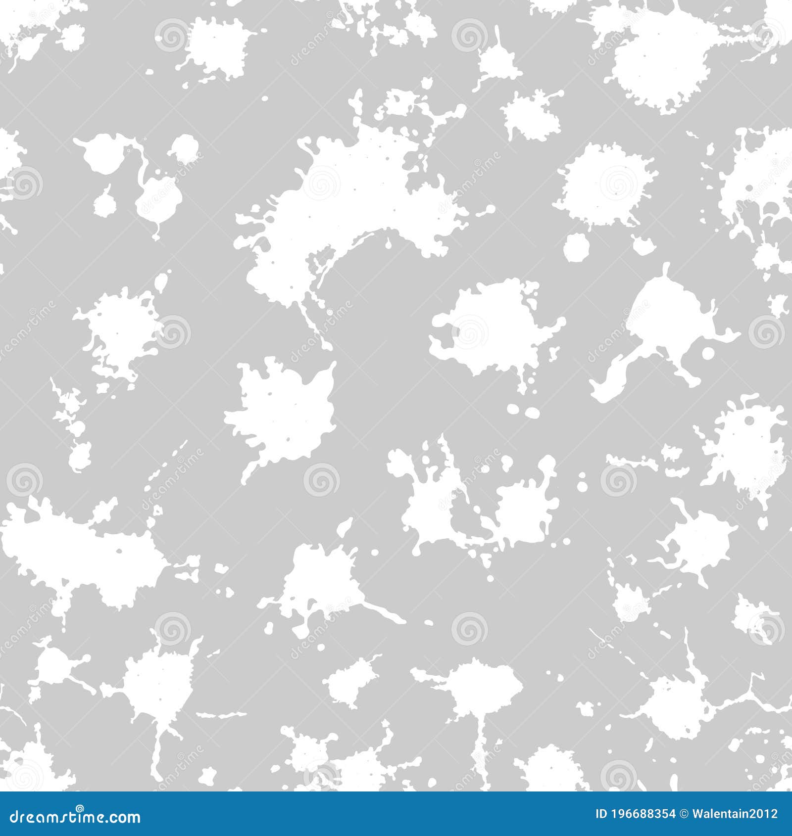 Vector Grey Seamless Pattern with Ink Splash, Blot and Brush Stroke ...
