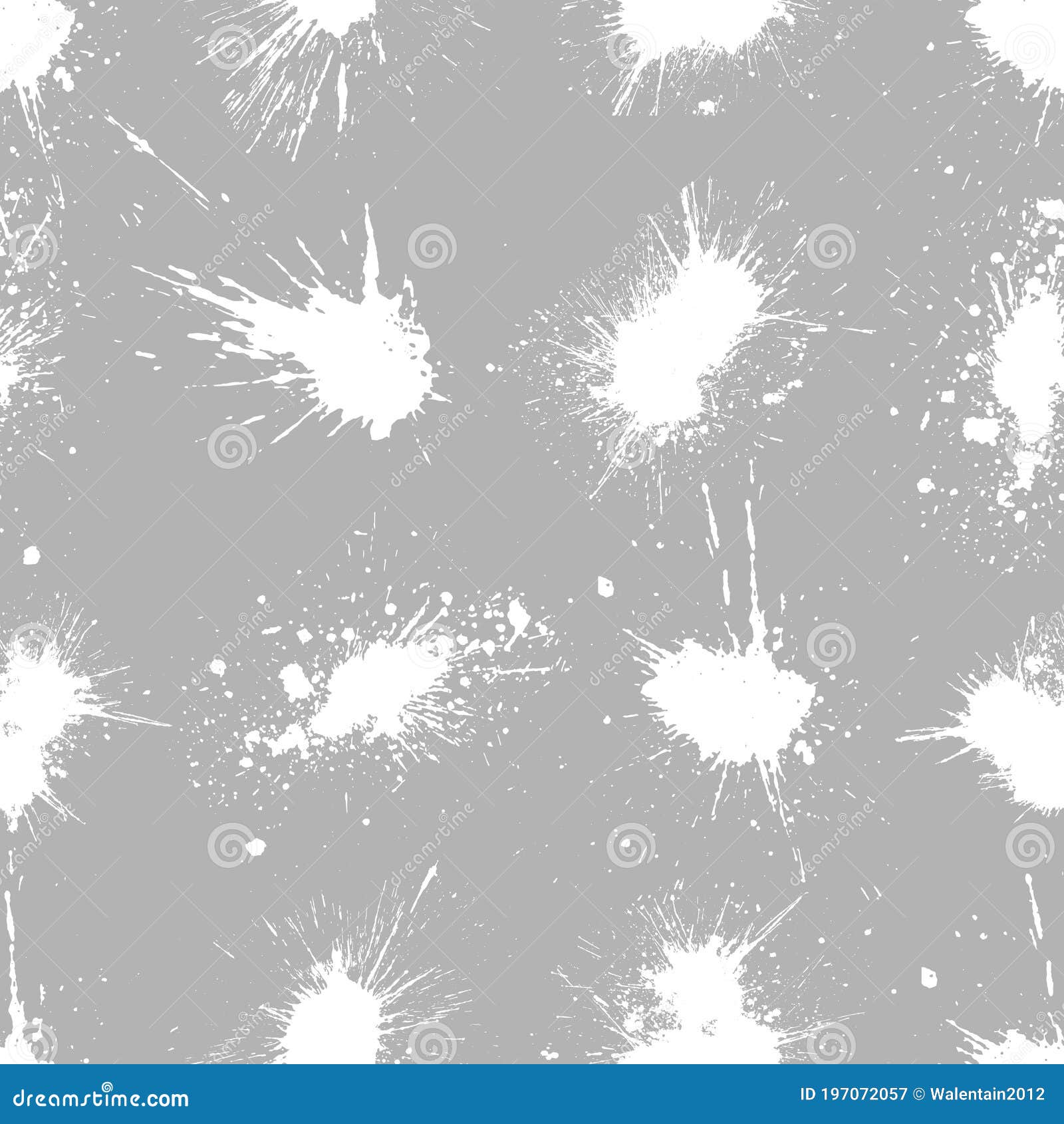 Vector Grey Seamless Pattern with Ink Splash, Blot and Brush Stroke ...