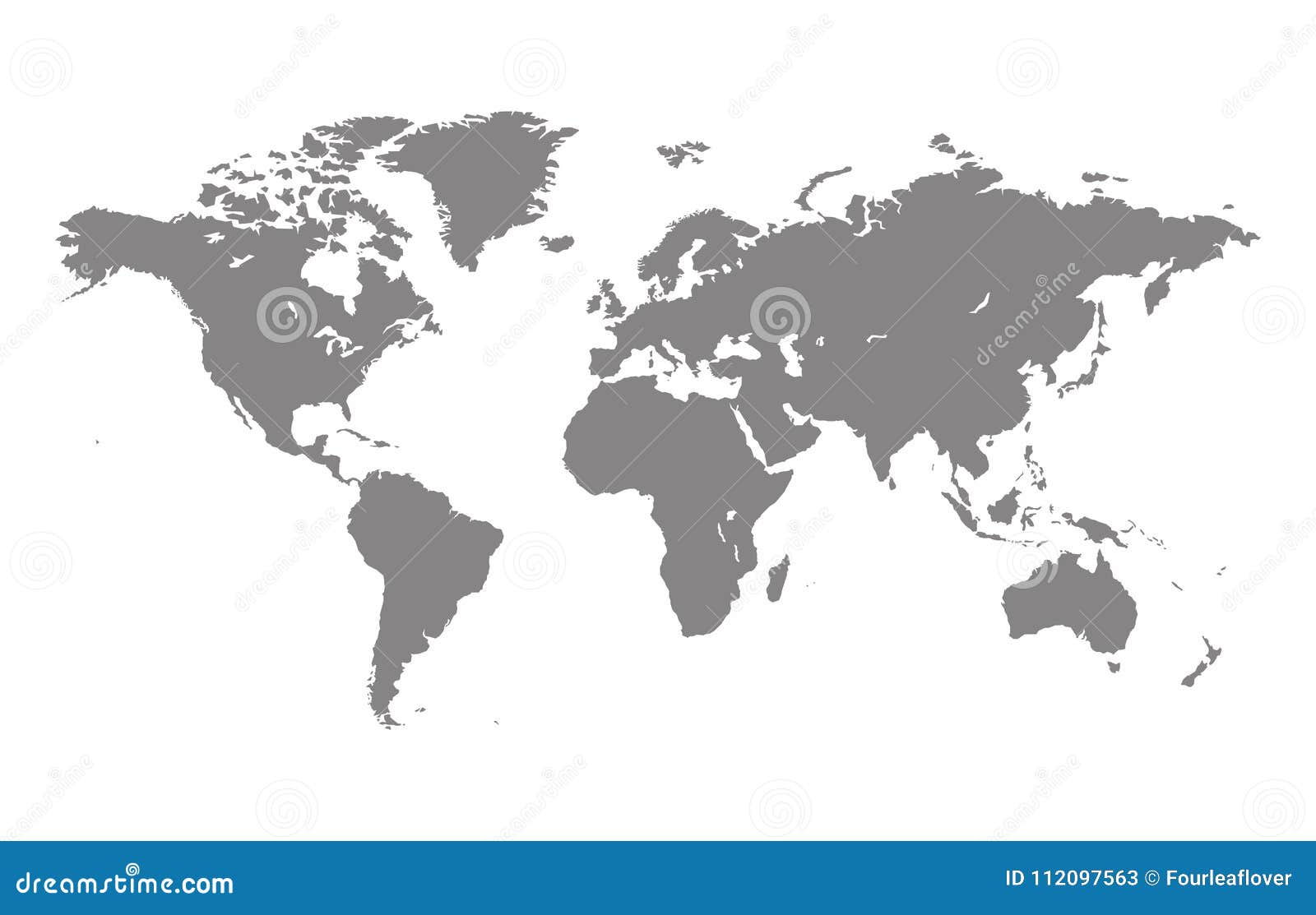 Vector grey world map stock vector. Illustration of graphic - 112097563