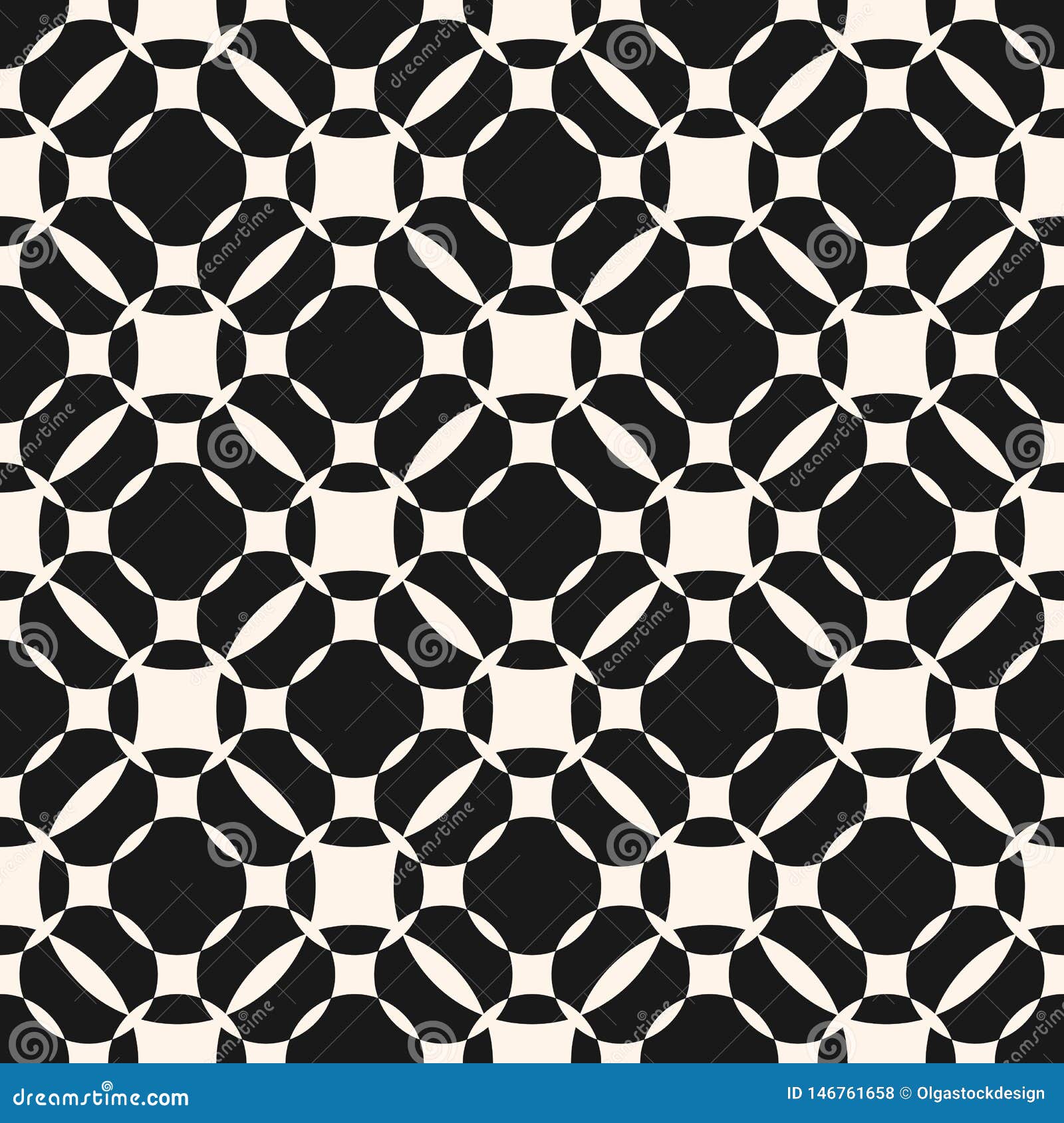 Vector Grid Seamless Pattern, Geometric Texture with Circular Shapes ...