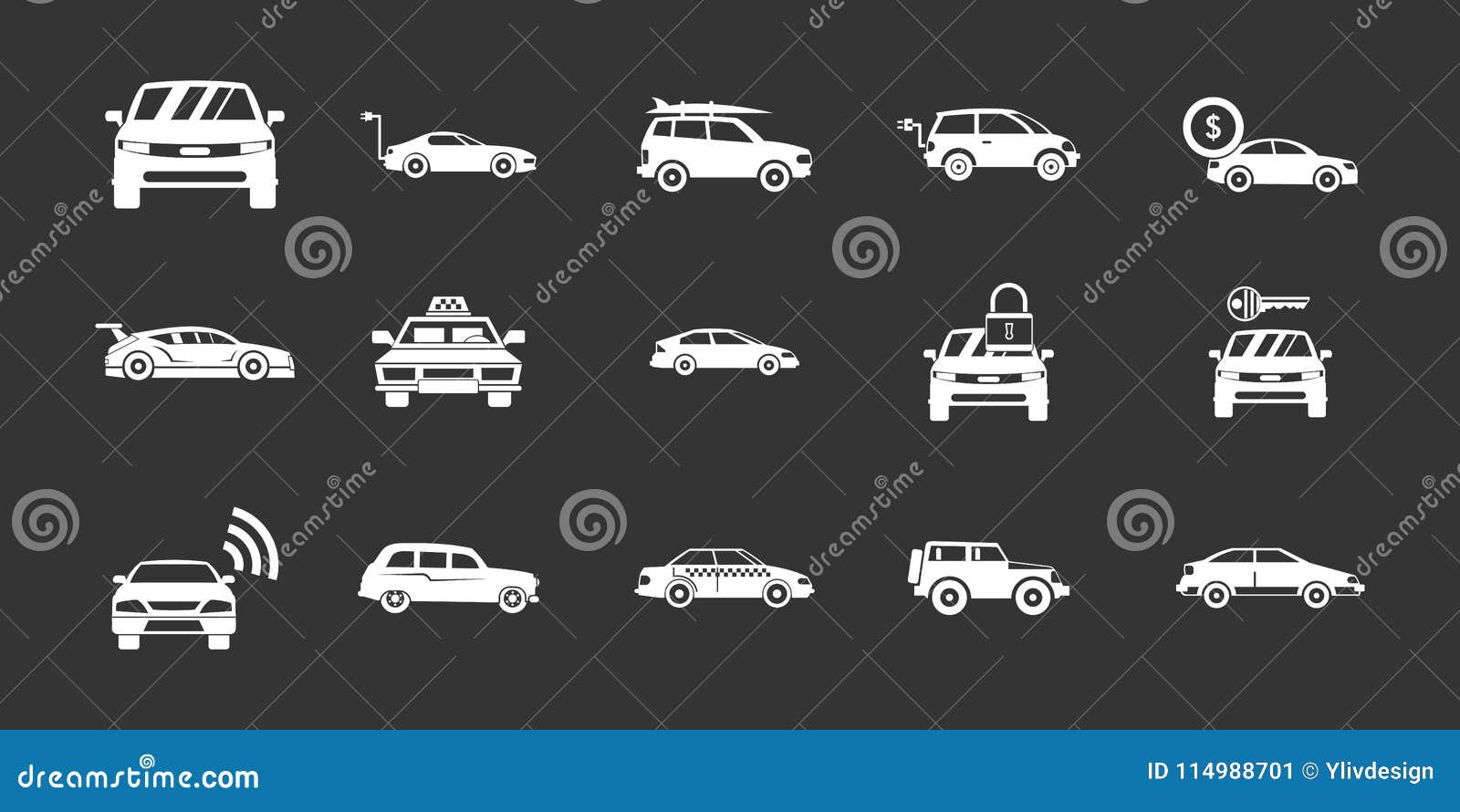 Vector Gris Determinado Del Icono Del Coche Ilustración del Vector ...