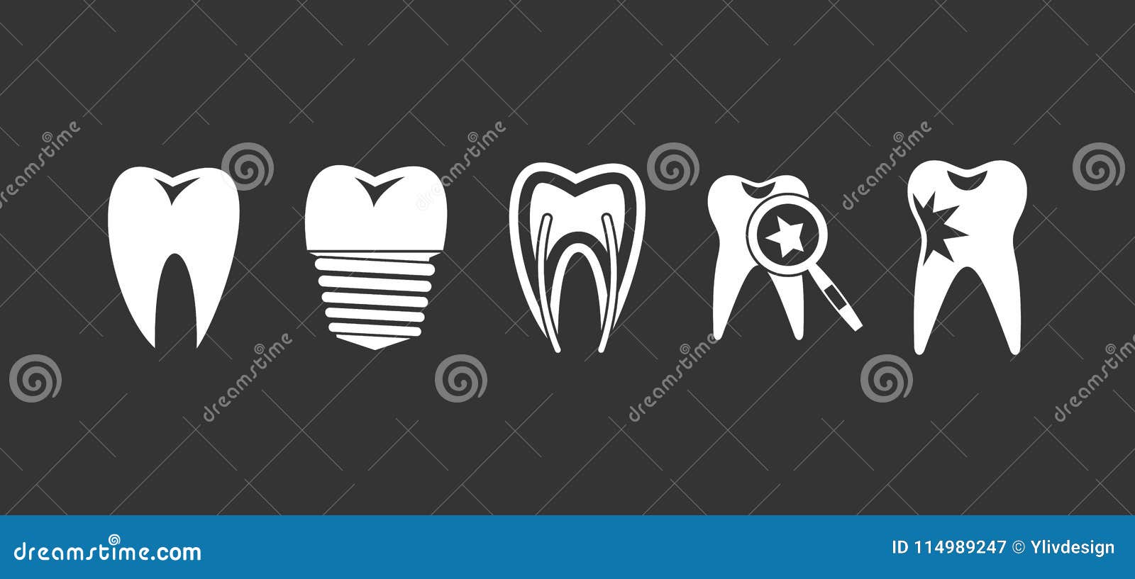 Vector Gris Determinado Del Icono Del Diente Ilustración del Vector ...