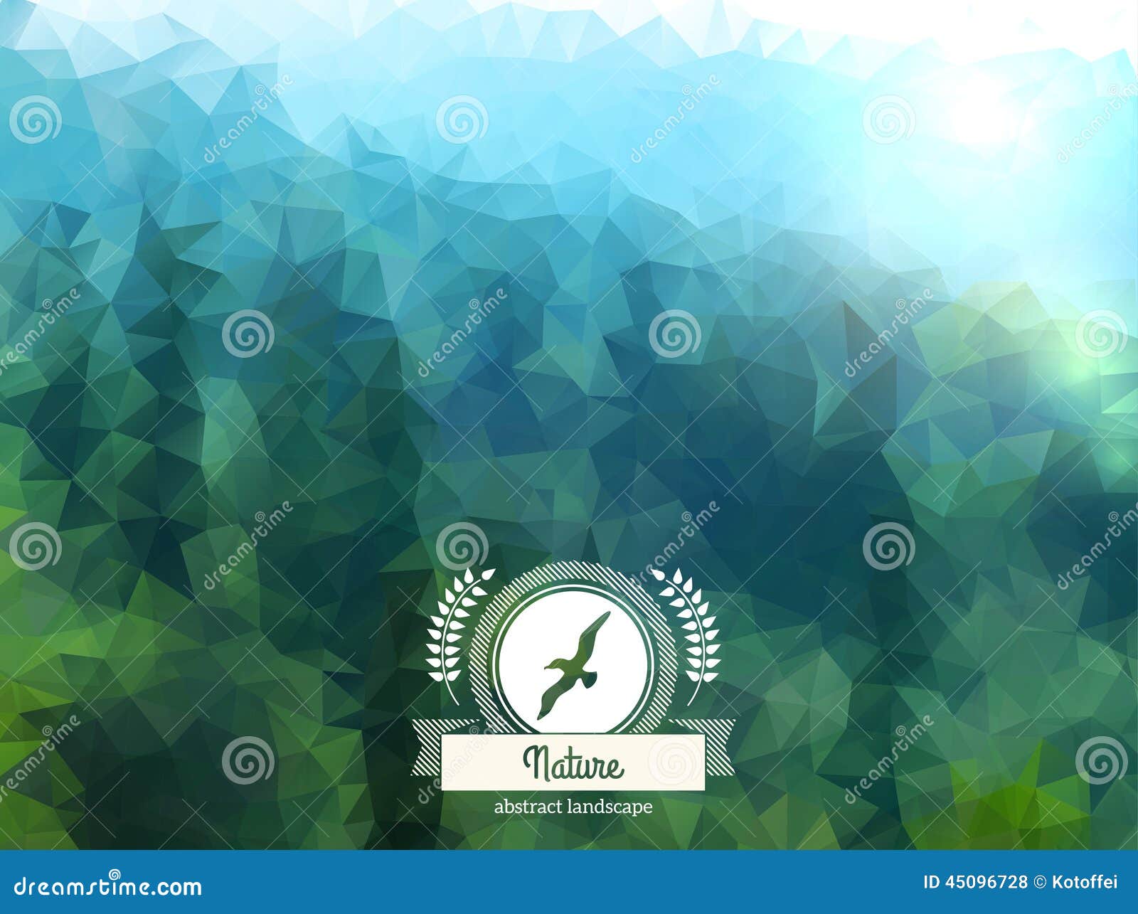 Vector Groen Landschap Met Rond Kenteken Vector Illustratie ...