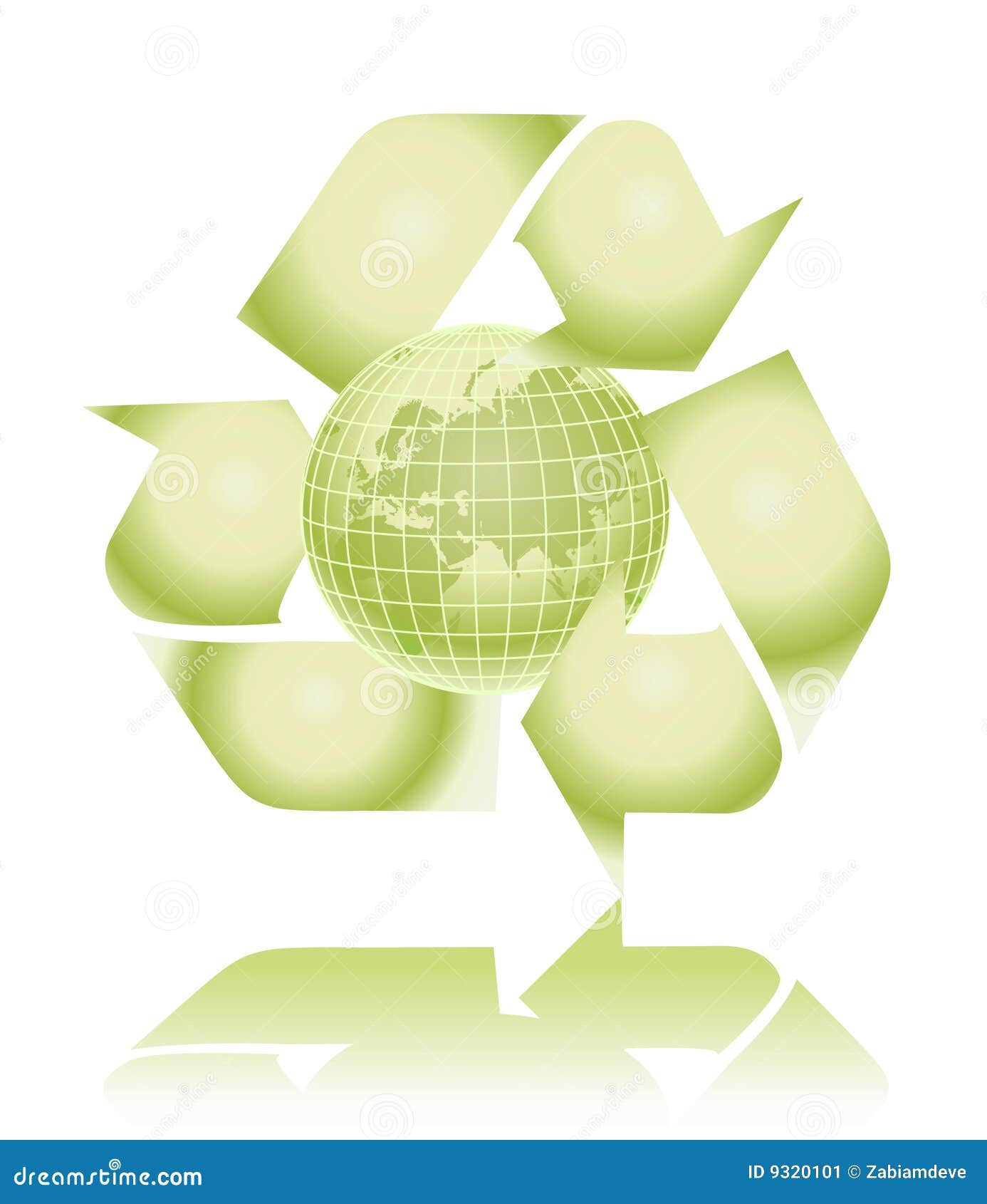 Vector Groene Bol Met Het Recycling Van Teken Picture. Image: 9320101