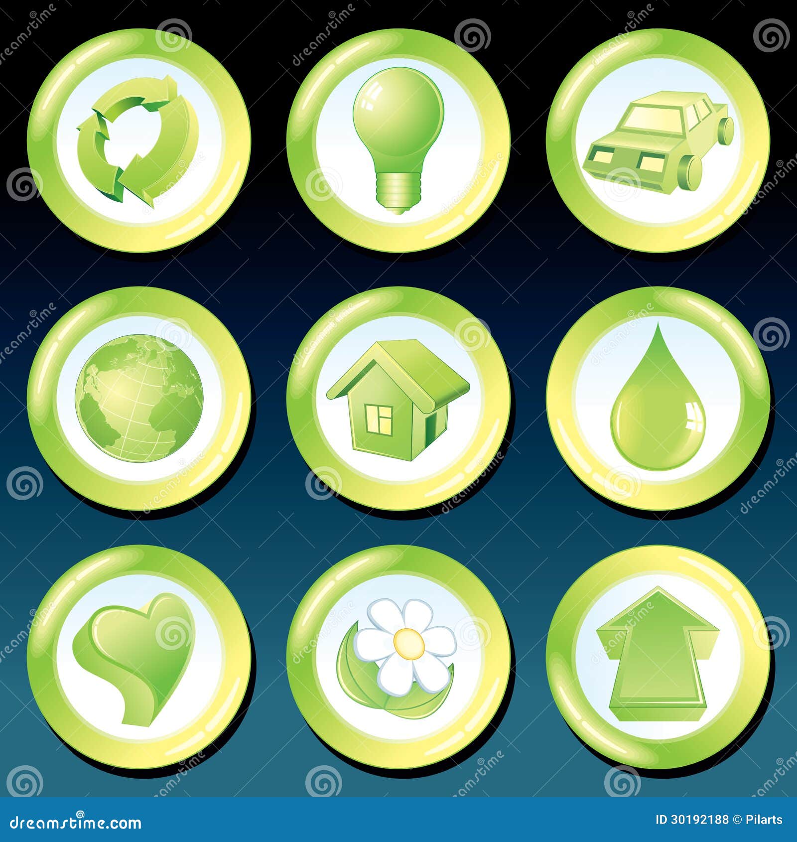 Vector Groene Pictogrammen Eco Vector Illustratie - Illustration of ...