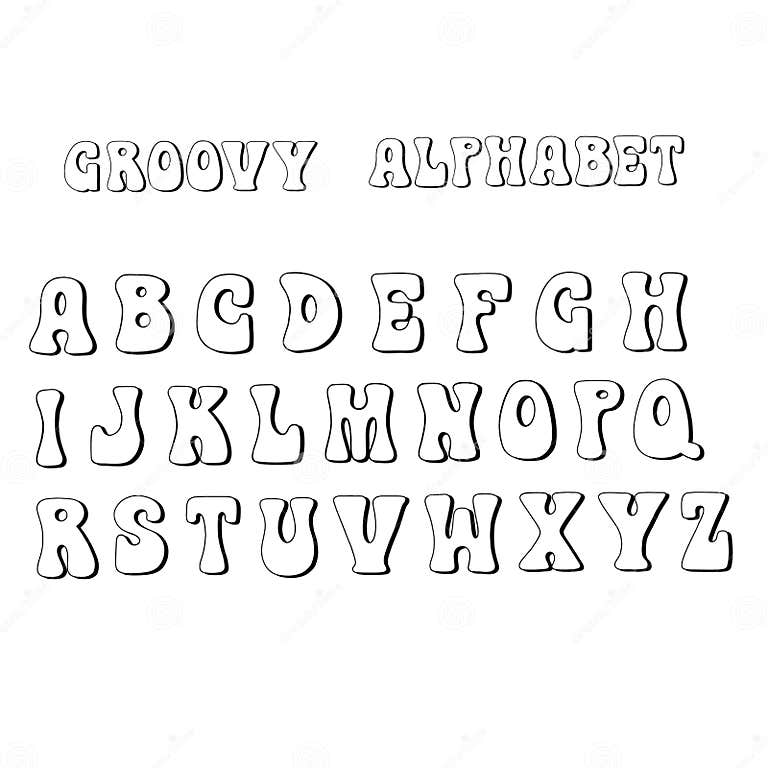 Vector groovy alphabet stock illustration. Illustration of poster ...